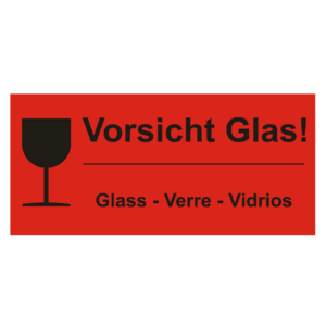 Vorsicht-Glas-Aufkleber – Sicherer Versand - Aufkleber-Shop
