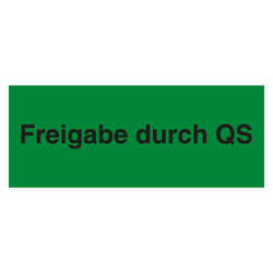Aufkleber Freigabe durch QS | Grün | 50 x 20 mm - Aufkleber-Shop