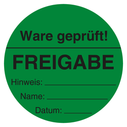 Aufkleber Freigabe | Papier | Ø 60 mm - Aufkleber-Shop