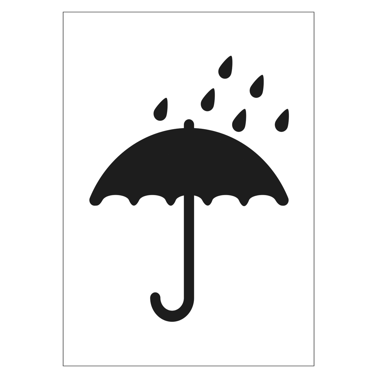 Aufkleber Vor Nässe schützen | Weiß | 10,5 x 14,8 cm - Aufkleber-Shop