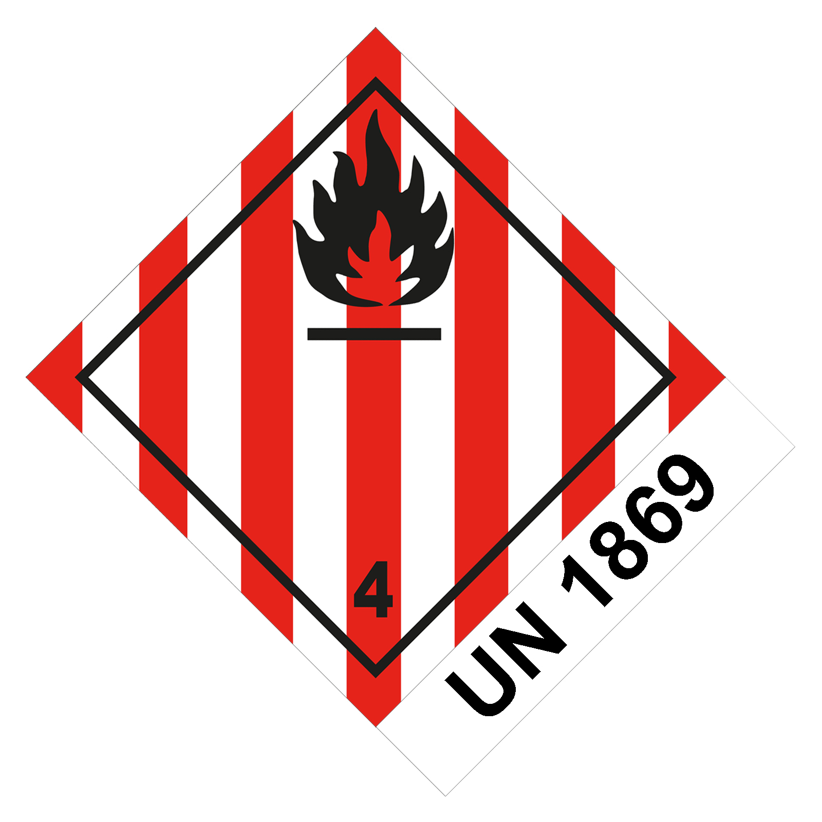 Gefahrzettel Klasse 4.1 Entzündbare feste Stoffe UN 1869 | aufkleber ...