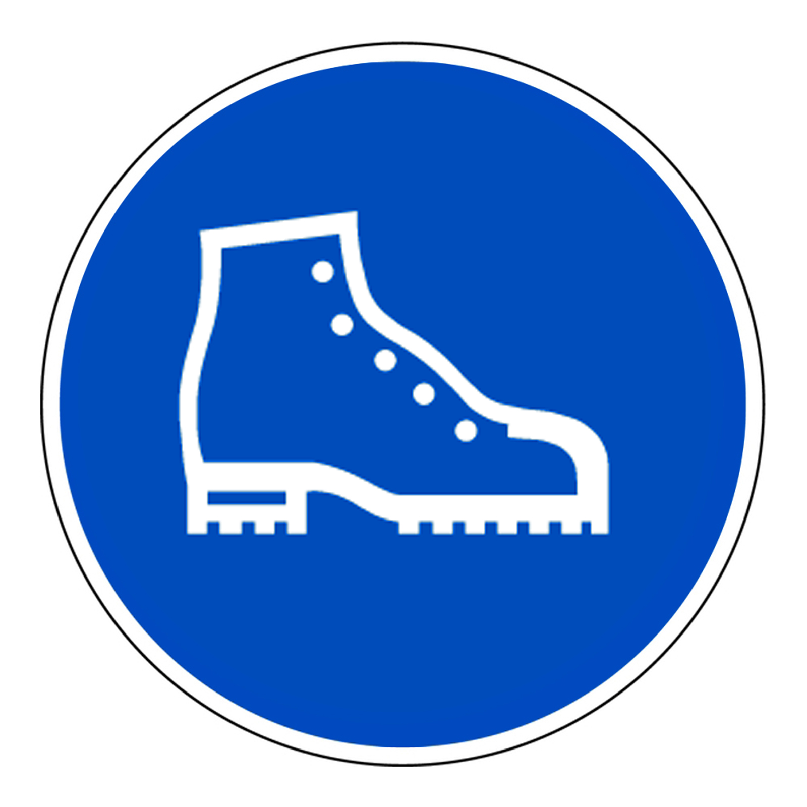 Sicherheitsschuhe benutzen- Gebotszeichen in verschiedenen Materialien ...