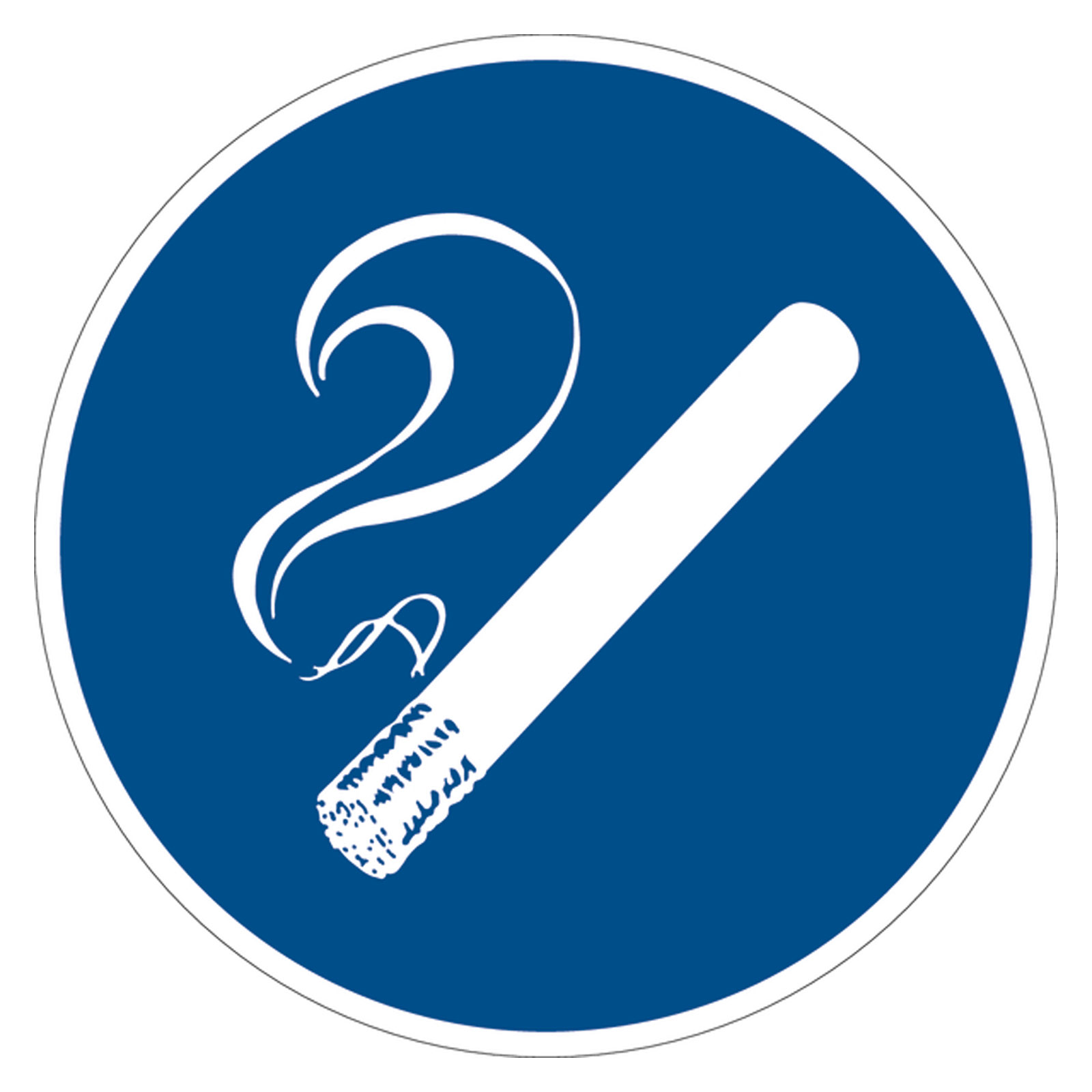 Rauchen gestattet- Gebotszeichen in verschiedenen Materialien und ...