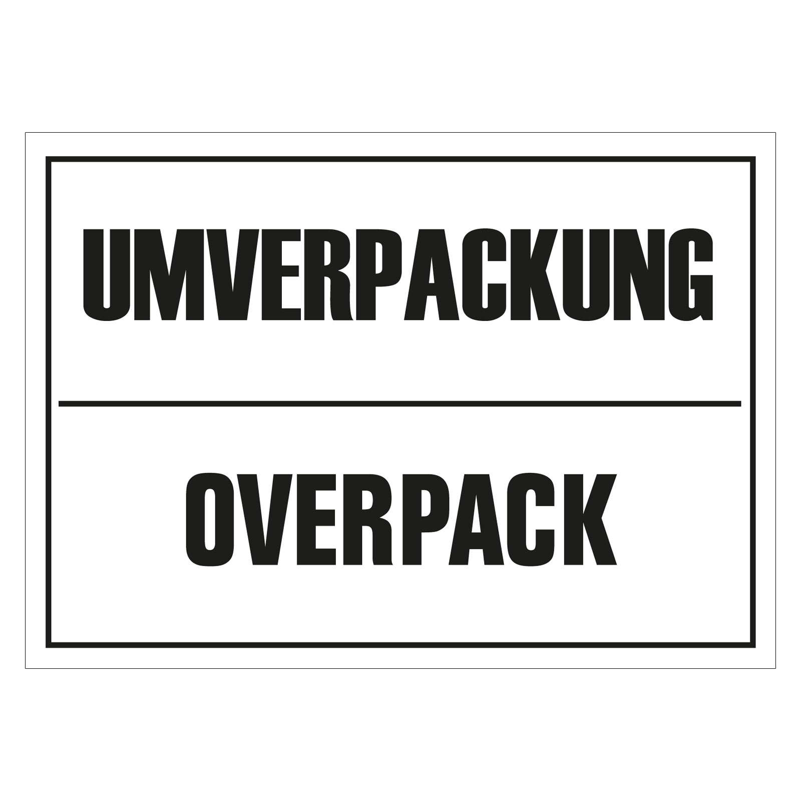 Verpackungskennzeichen Umverpackung Overpack | aufkleber.org ...