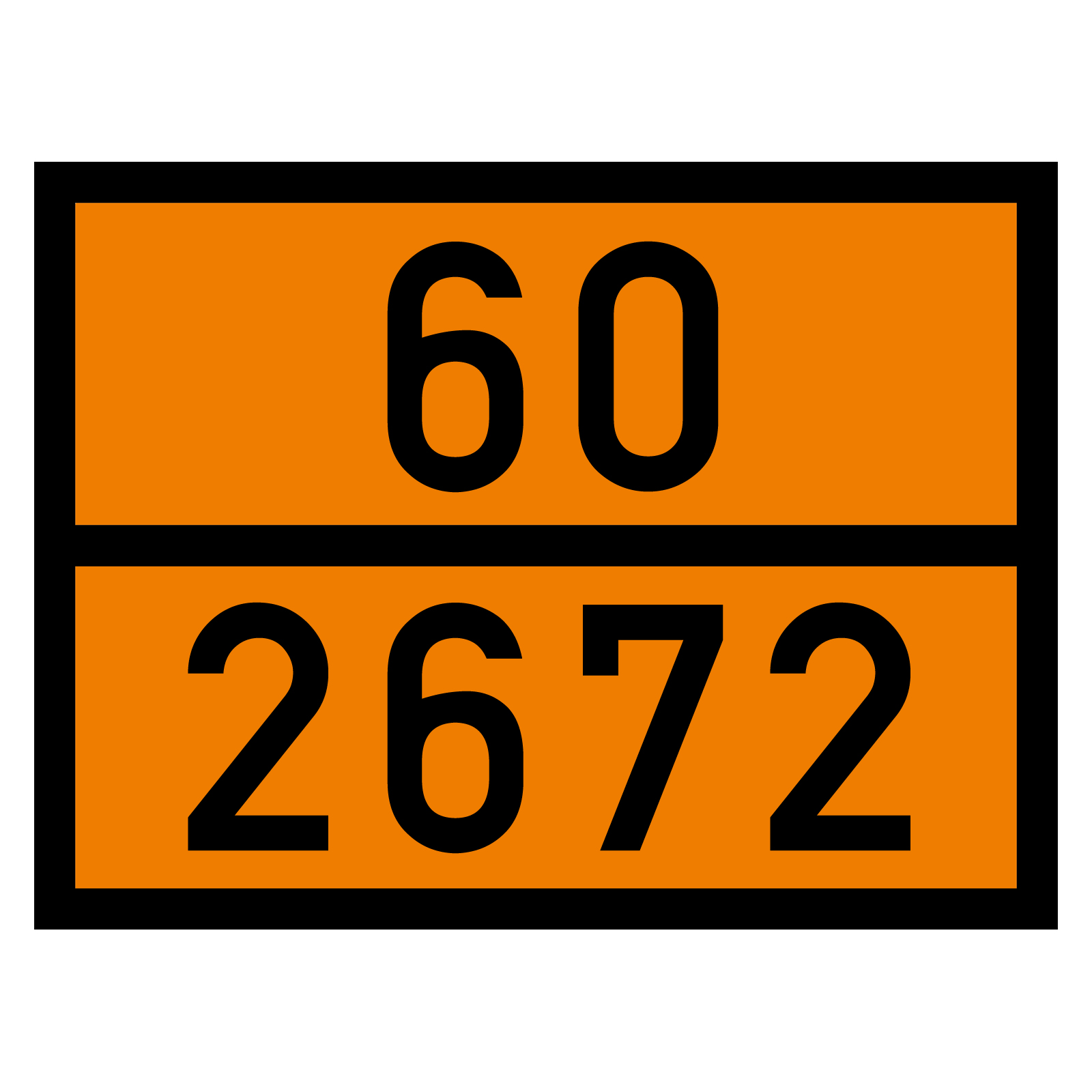 Warntafel 60 2672 | Gefahrgut Warntafel - Aufkleber-Shop