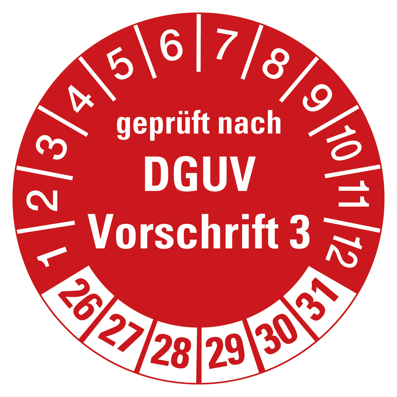 Plakette "geprüft nach DGUV Vorschrift 3" - Aufkleber-Shop