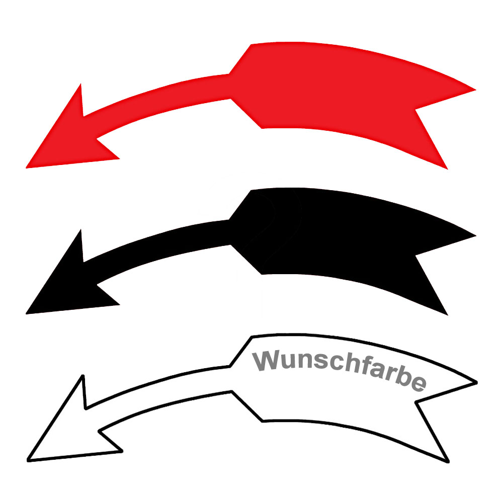 Richtungspfeil Drehrichtung links 112x32mm versch. Farben - Aufkleber-Shop