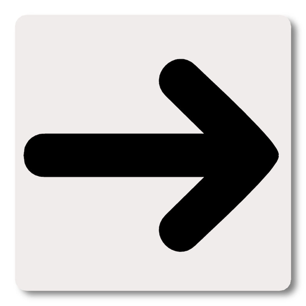 Schild "Pfeil" Aluminium selbstklebend 60 x 60 mm - Aufkleber-Shop