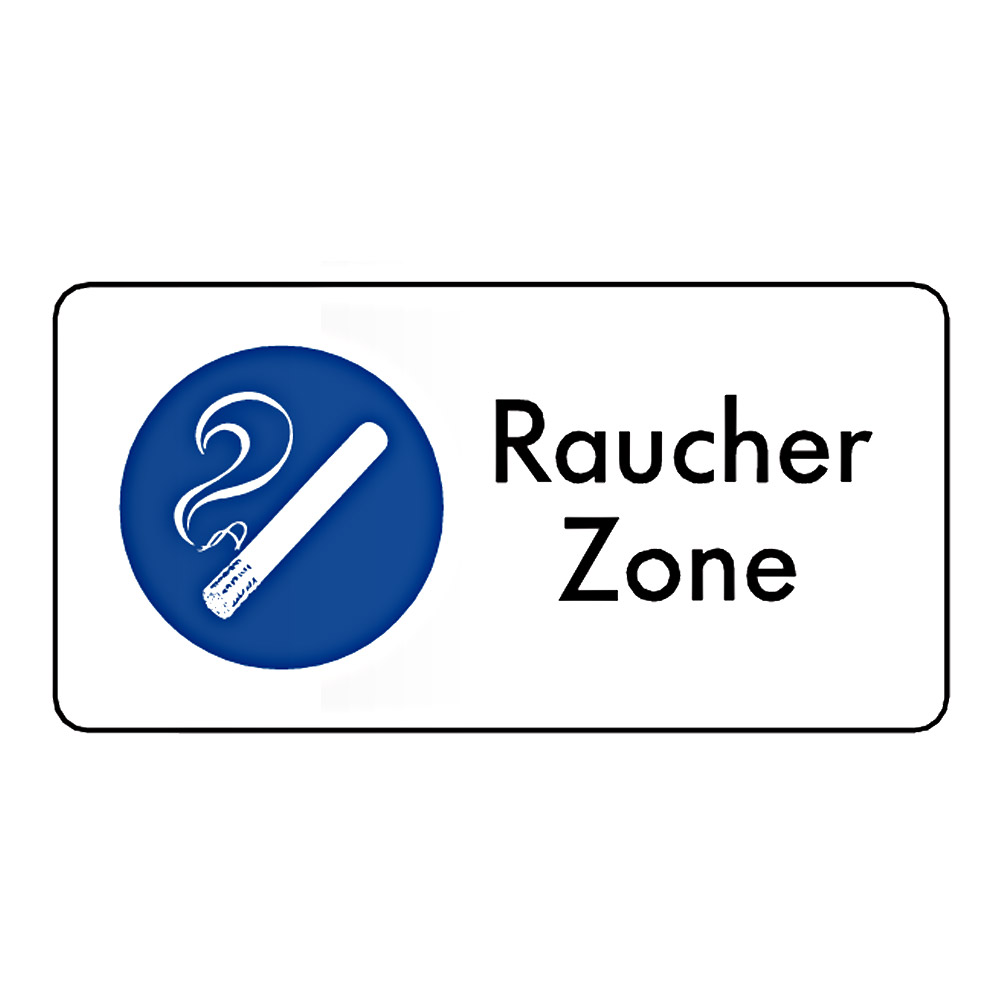 Hinweisschild Hängeschild "Raucher Zone" beidseitig bedruckt ...