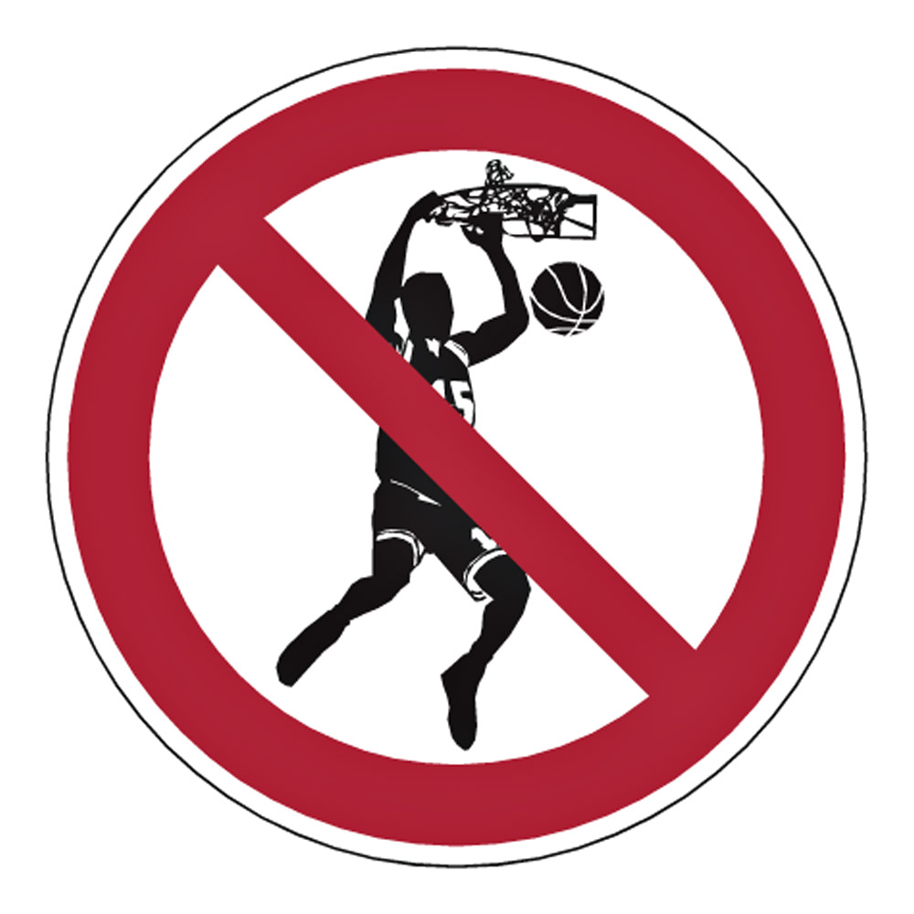 Verbotszeichen An den Basketballkorb hängen verboten | aufkleber.org ...
