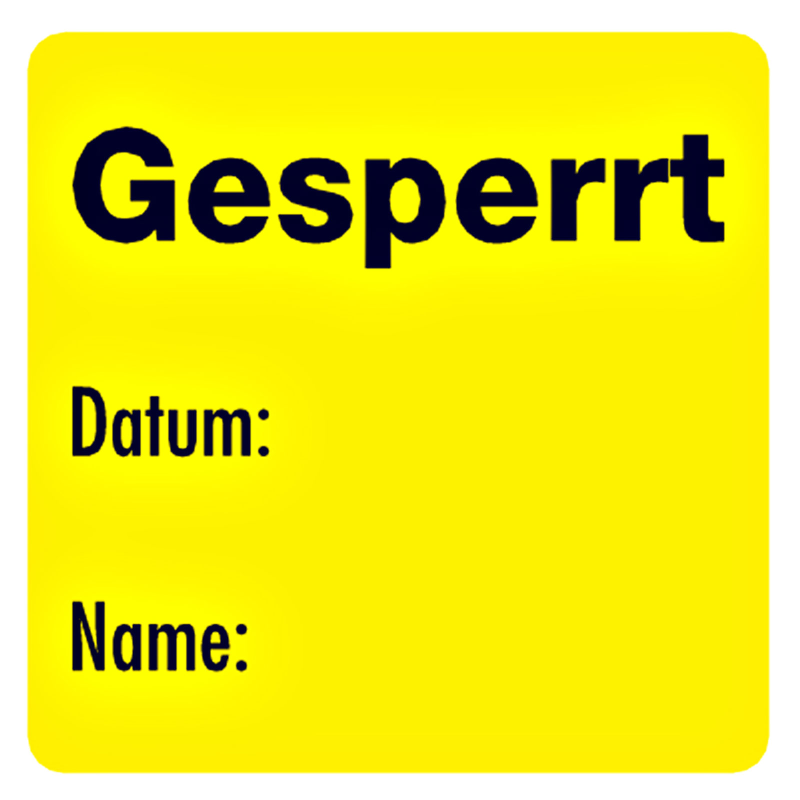 Aufkleber Gesperrt | Gelb, Schwarz - Aufkleber-Shop