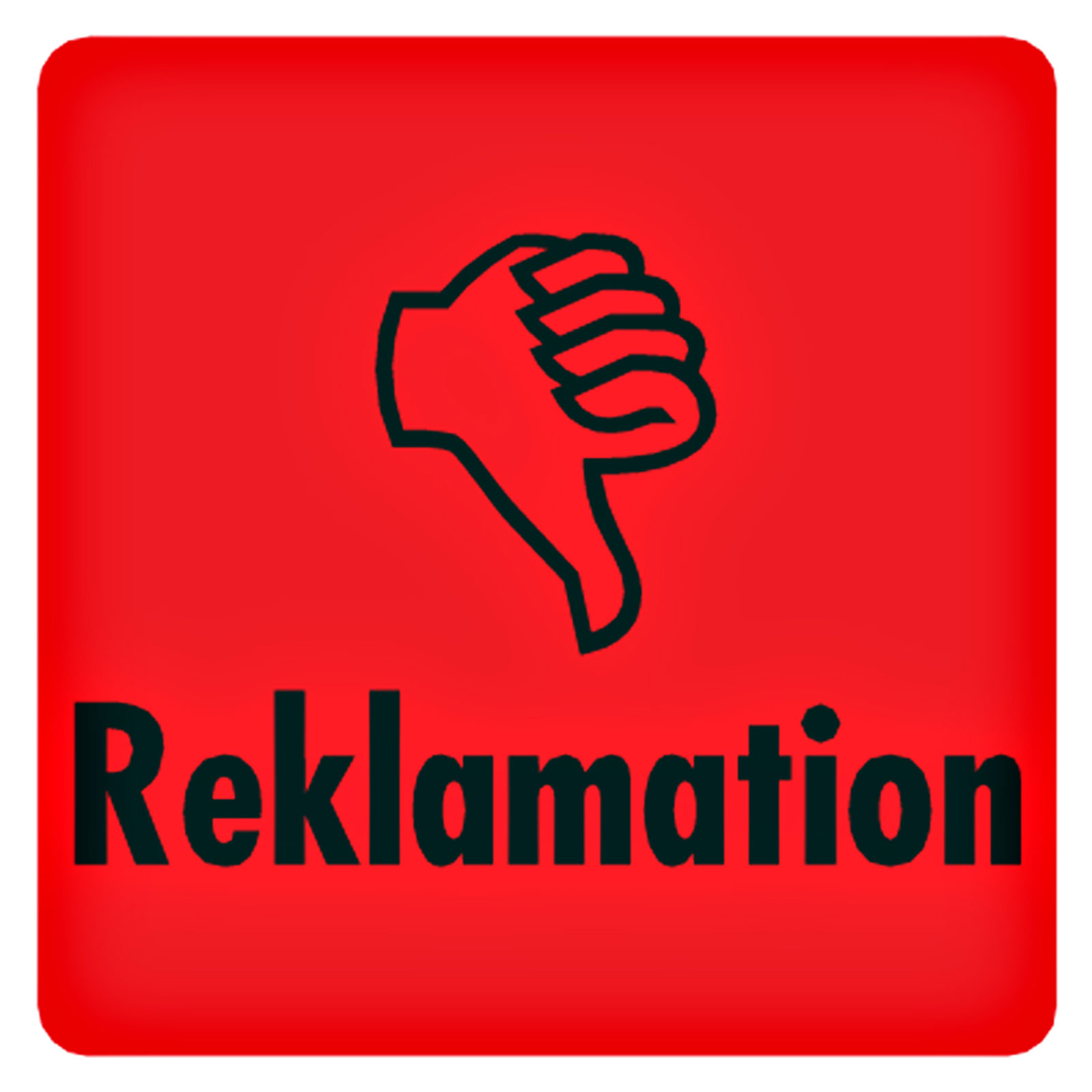 Aufkleber Reklamation | Rot, Schwarz - Aufkleber-Shop