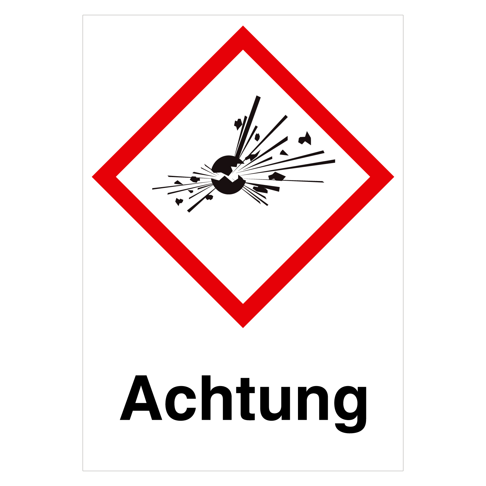 GHS-Symbol GHS01 explodierende Bombe - Achtung 105 x 148 cm 500er Rolle ...