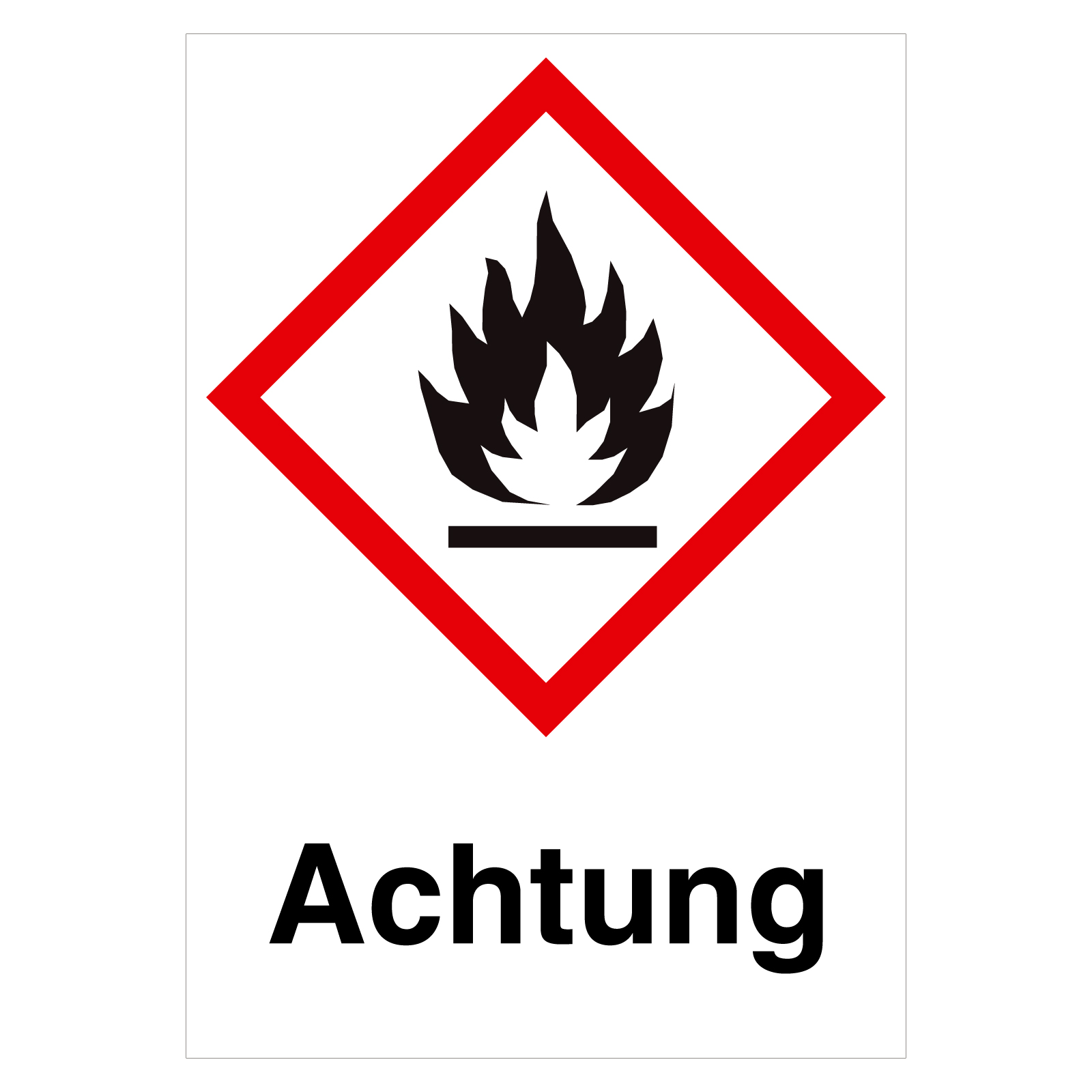 GHS-Symbol GHS02 Flamme - Achtung 105 x 148 mm 500er Rolle - Aufkleber-Shop