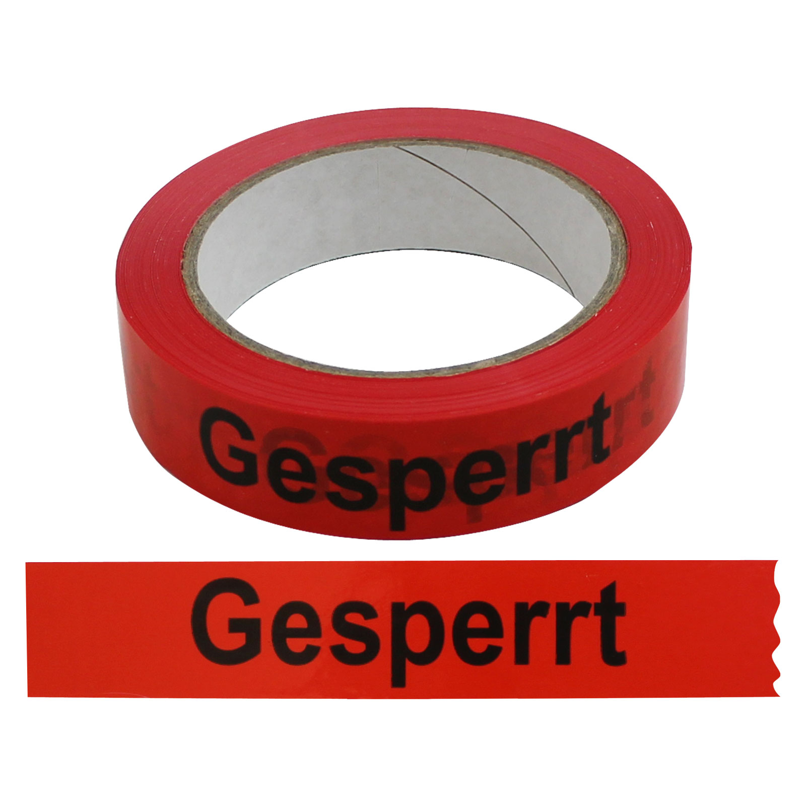 1 x Klebeband "Gesperrt" Rolle 25 mm x 66 lfm - Aufkleber-Shop