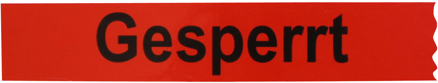1 x Klebeband "Gesperrt" Rolle 25 mm x 66 lfm - Aufkleber-Shop