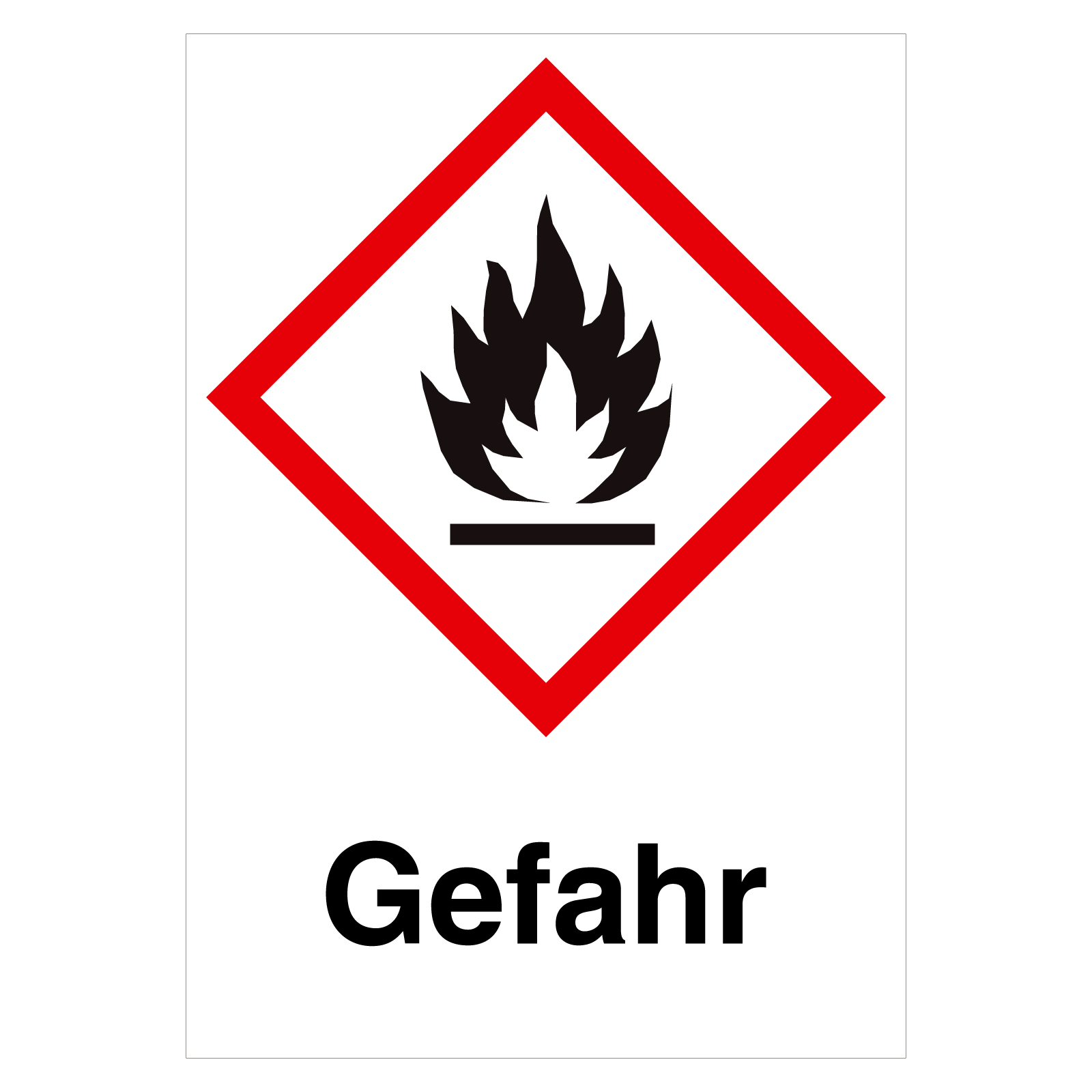 GHS-Symbol GHS02 Flamme - Gefahr 52 x 74 mm 500er Rolle - Aufkleber-Shop