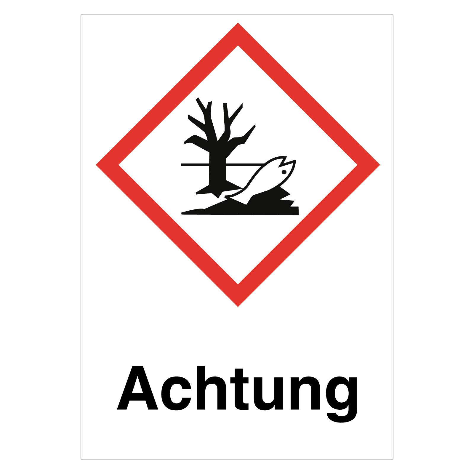 GHS-Symbol GHS09 Umwelt - Achtung 52 x 74 mm 500er Rolle - Aufkleber-Shop