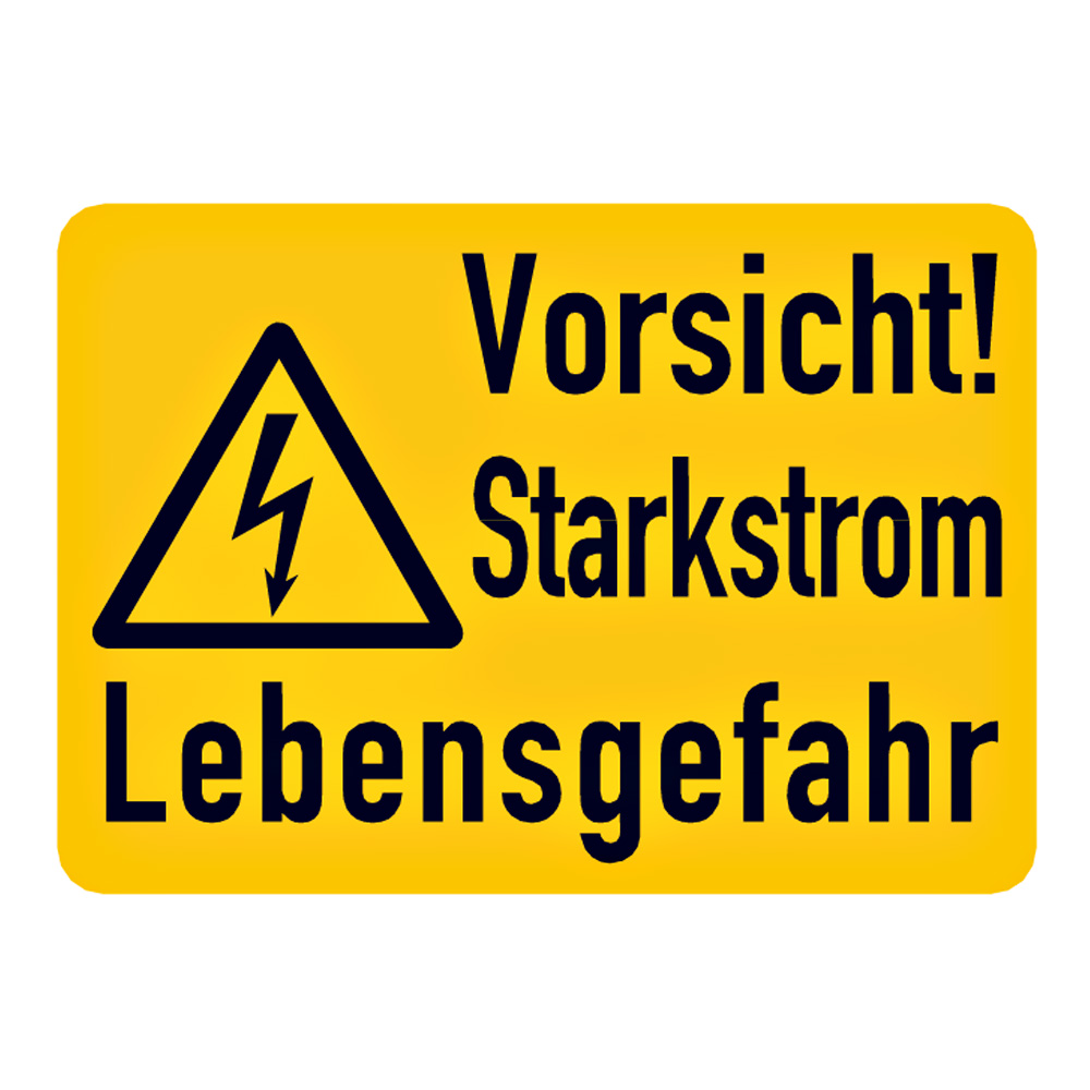 Hinweisschild Kombischild "Vorsicht! Starkstrom Lebensgefahr" Aufkle ...