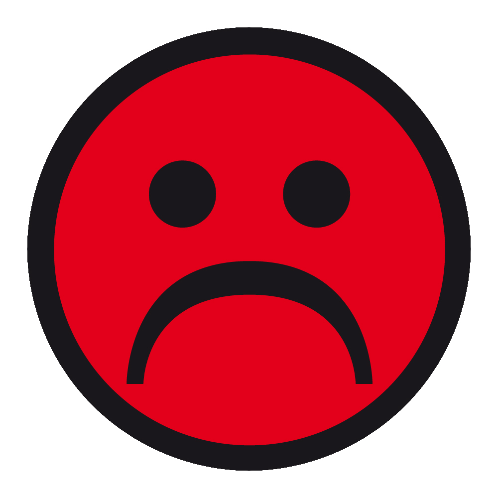 Etiketten-Aufkleber Smiley negativ rot, ab 2,54