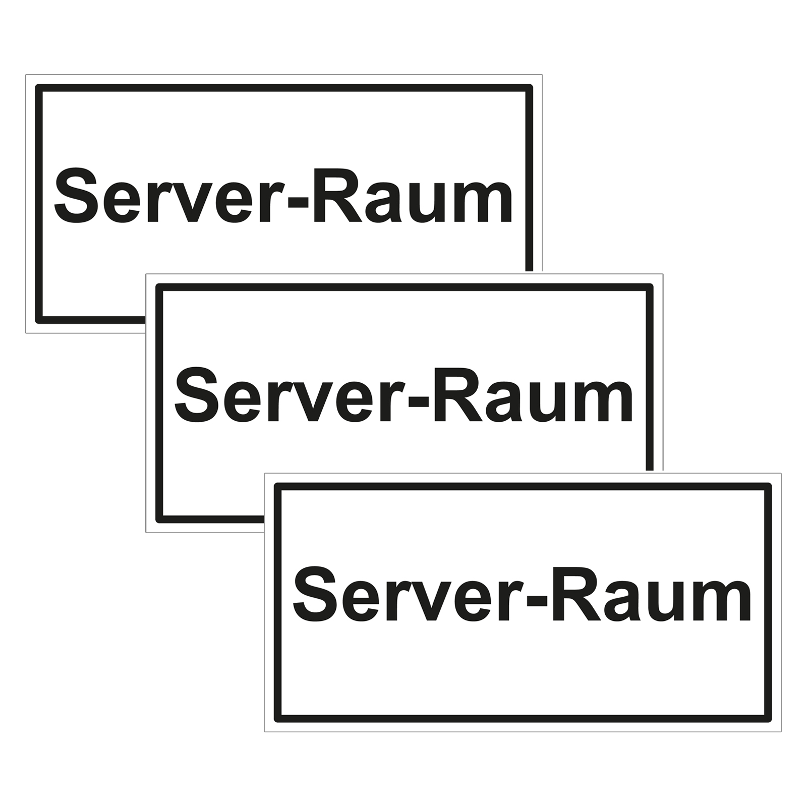 Türhinweisschild "Server-Raum" 3er Pack Folie - Aufkleber-Shop