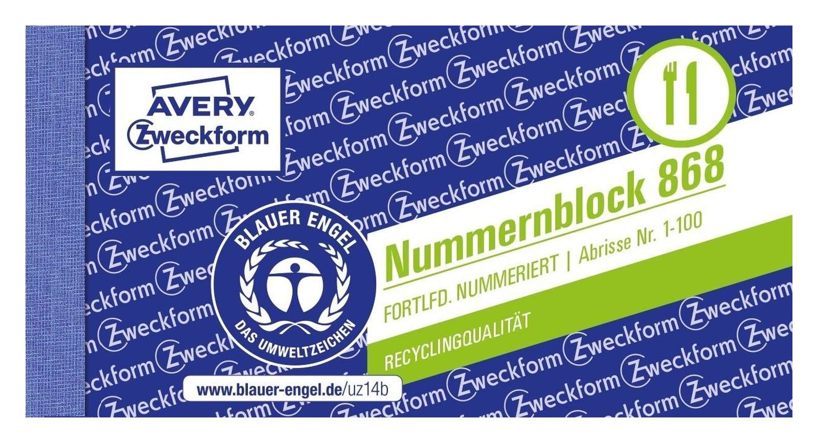 Avery Zweckform® 868 Nummernblock, Kompaktblock, farbig sortiert, 100 ...