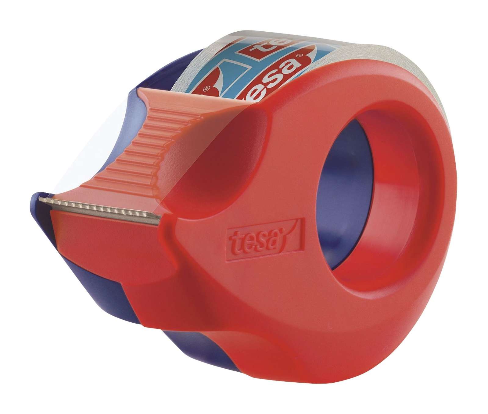 tesa® Mini Abroller, 10 m x 19 mm, rot-blau, inkl. Rolle kristall-klar ...
