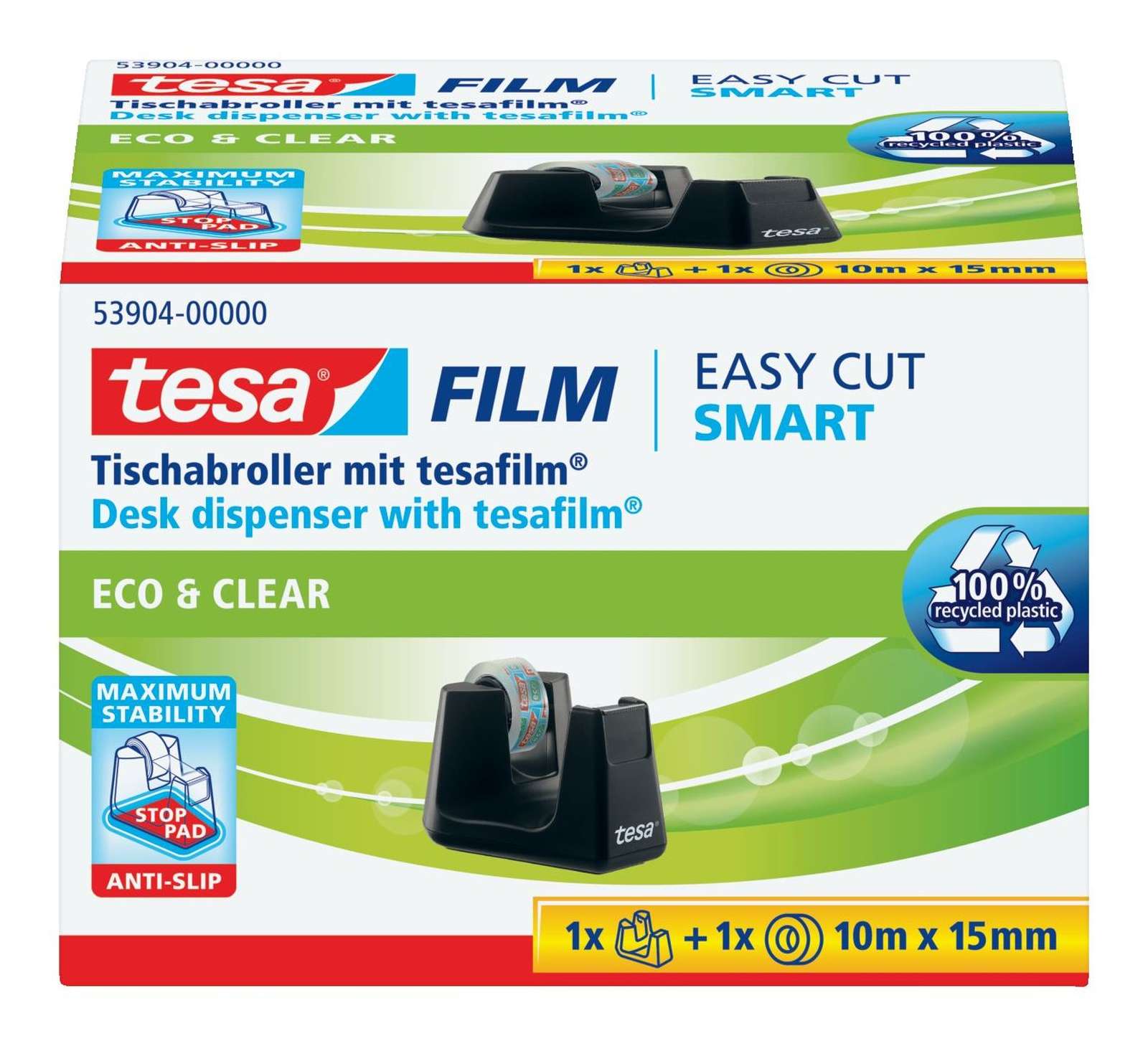 Tesa® Tischabroller Smart ecoLogo® - inkl. 1 Rolle Klebefilm Eco ...
