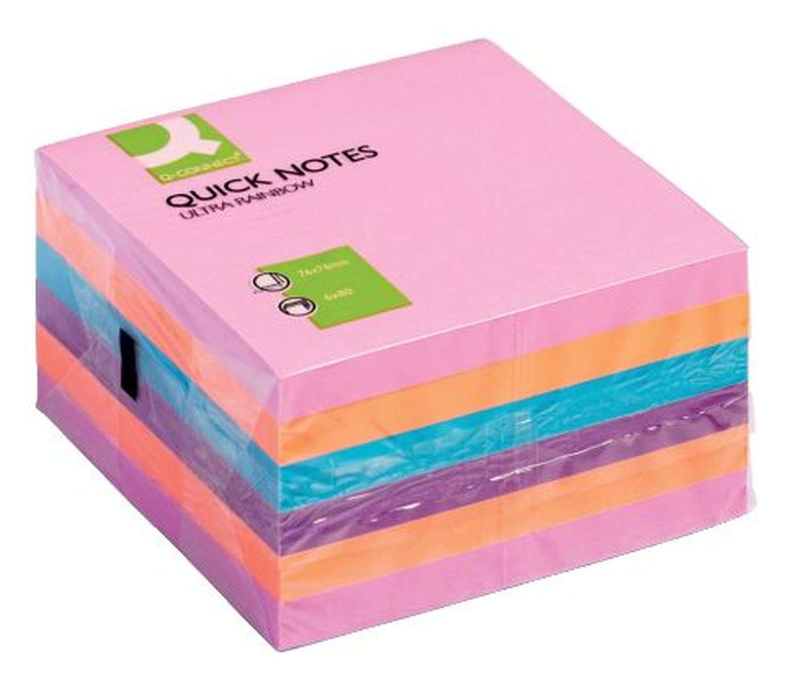 Q-Connect Haftnotizen Quick Notes - Ultrafarben, 76 x 76 mm - Aufkleber ...