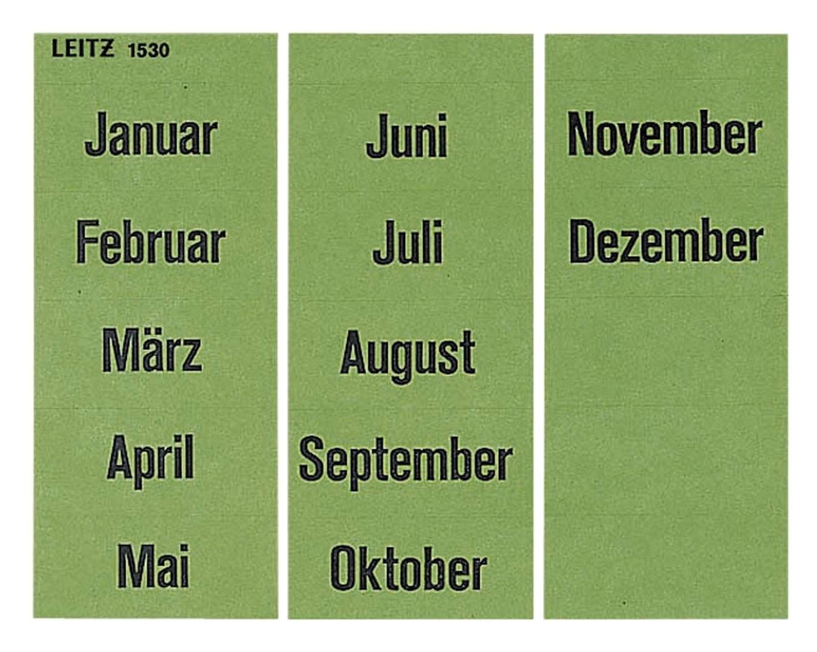 Leitz 1530 Inhaltsschild Monatsnamen, selbstklebend, 120 Stück, grün ...
