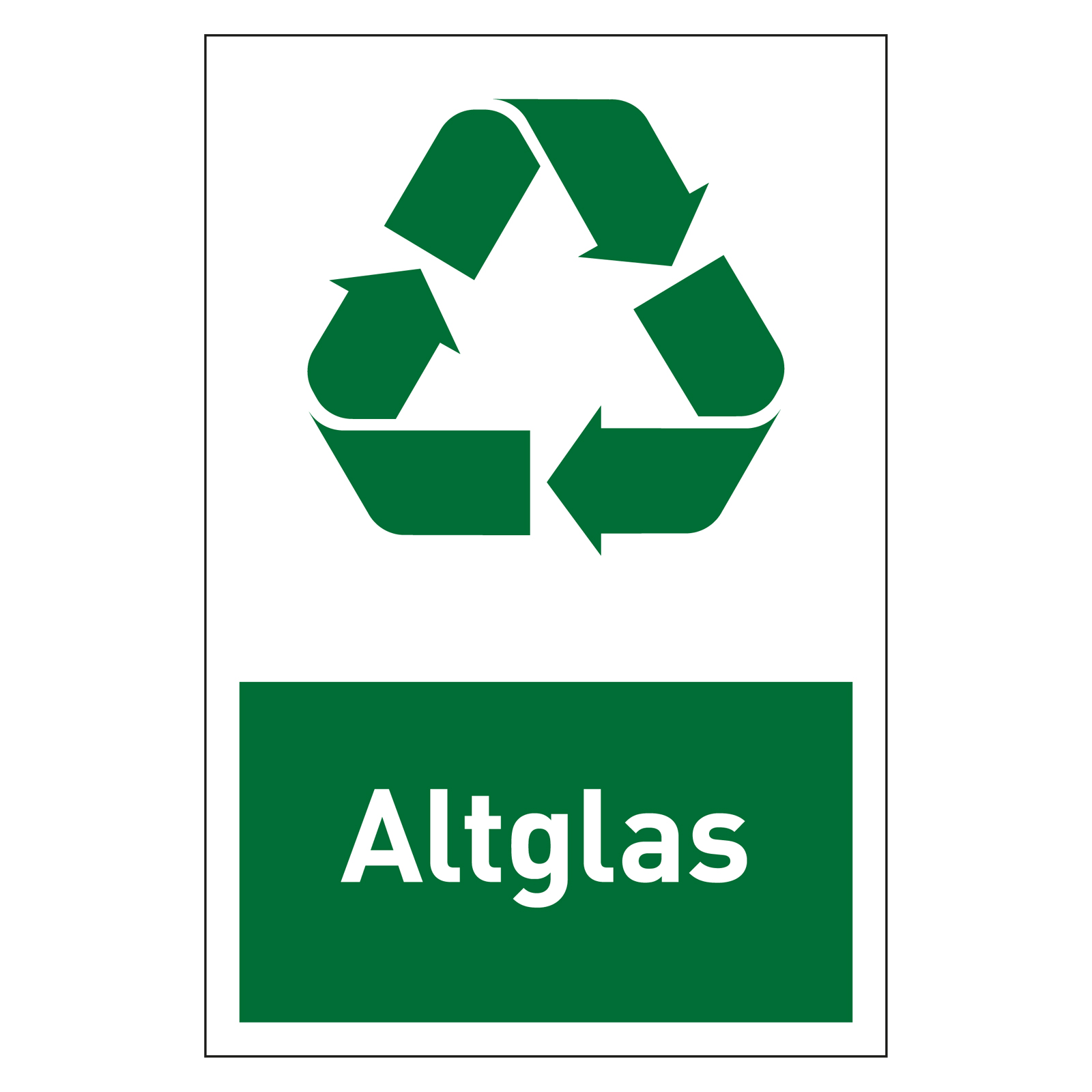 Recycling-Aufkleber "Altglas" 100 x 150 mm - Aufkleber-Shop