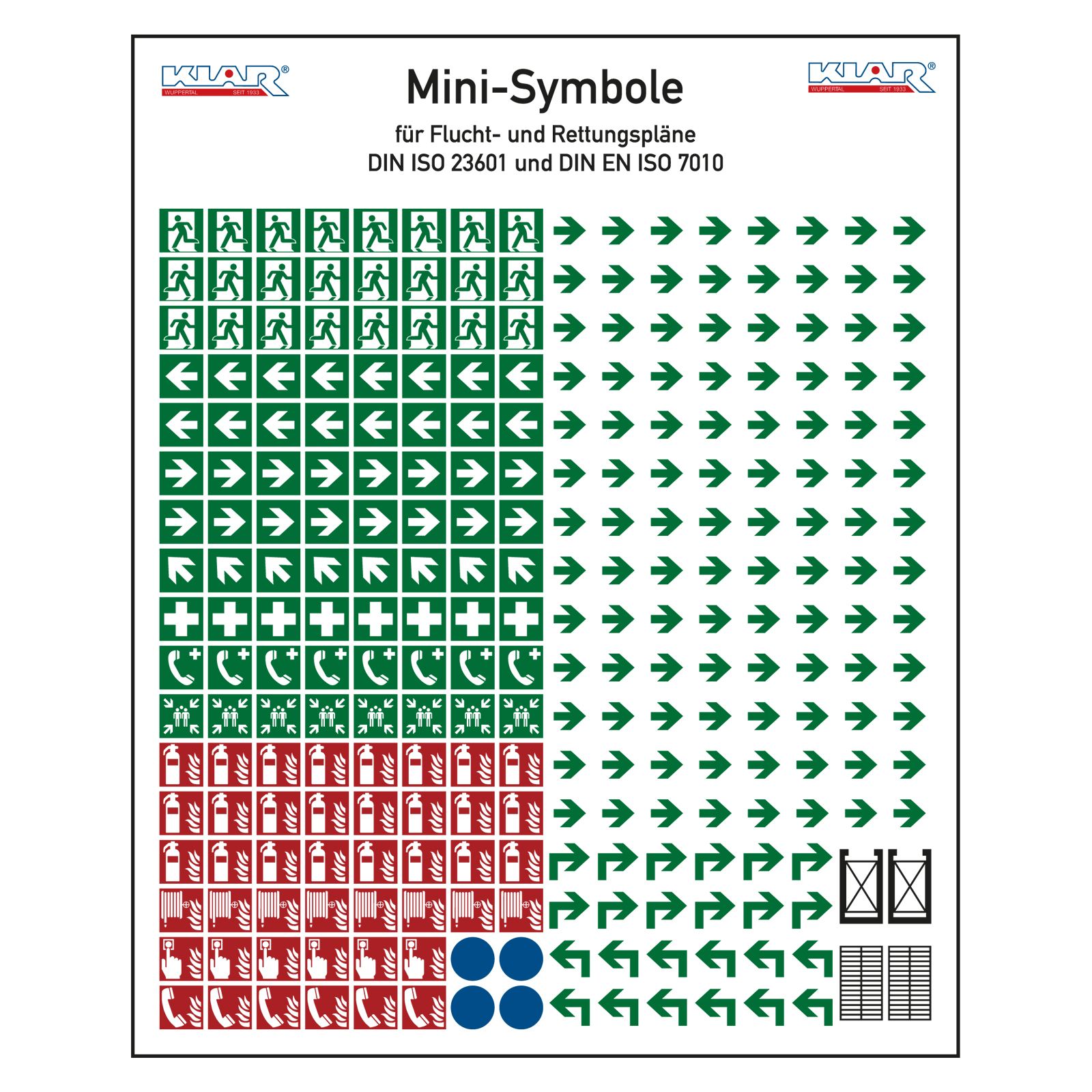 Minisymbole für Flucht- und Rettungswege | Folie - Aufkleber-Shop