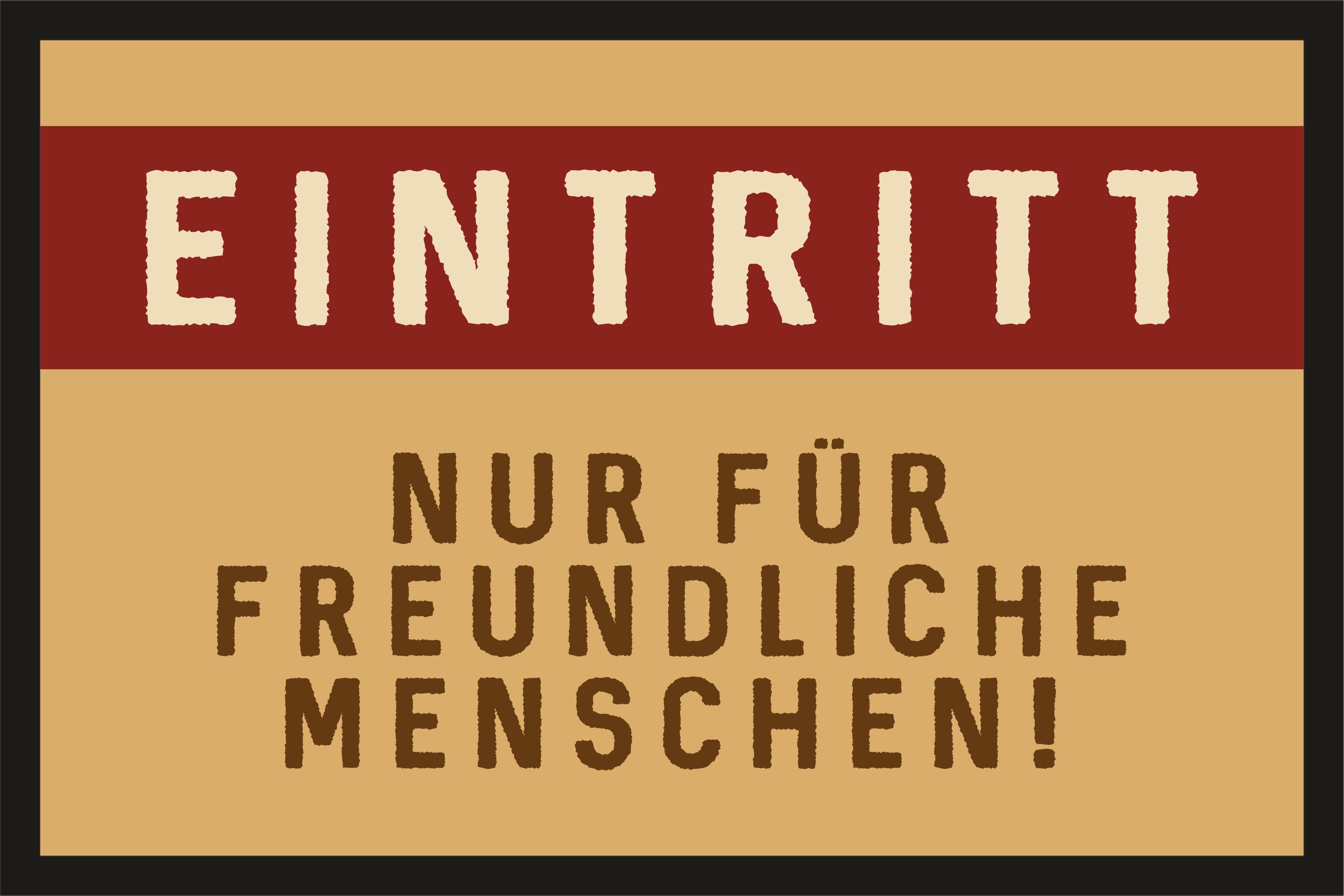 Türmatte Fußmatte mit Motiv/Spruch "Freundliche Menschen" - Aufkleber-Shop