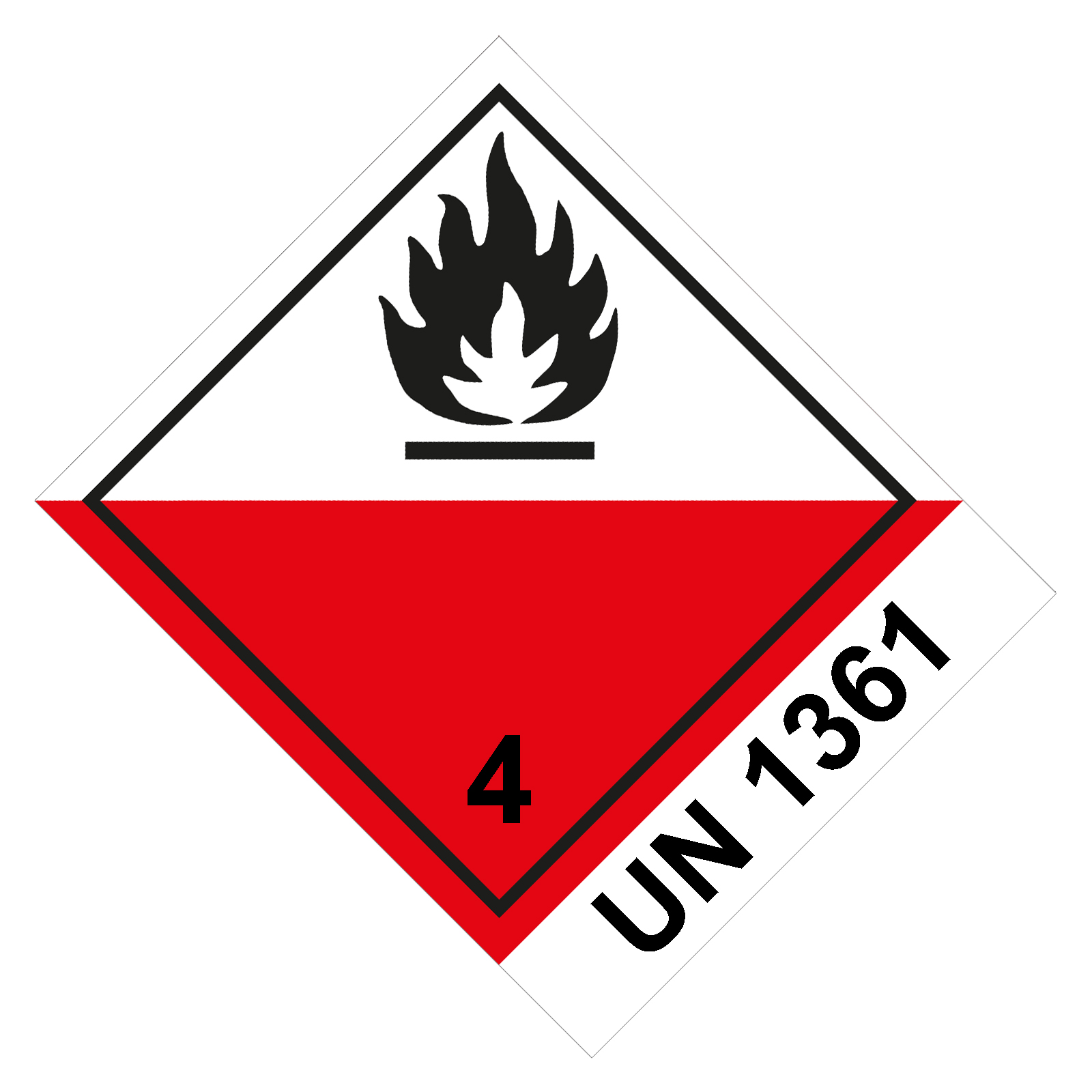 Gefahrzettel Klasse 4.2 Selbstentzündliche Stoffe UN 1361 | aufkleber ...
