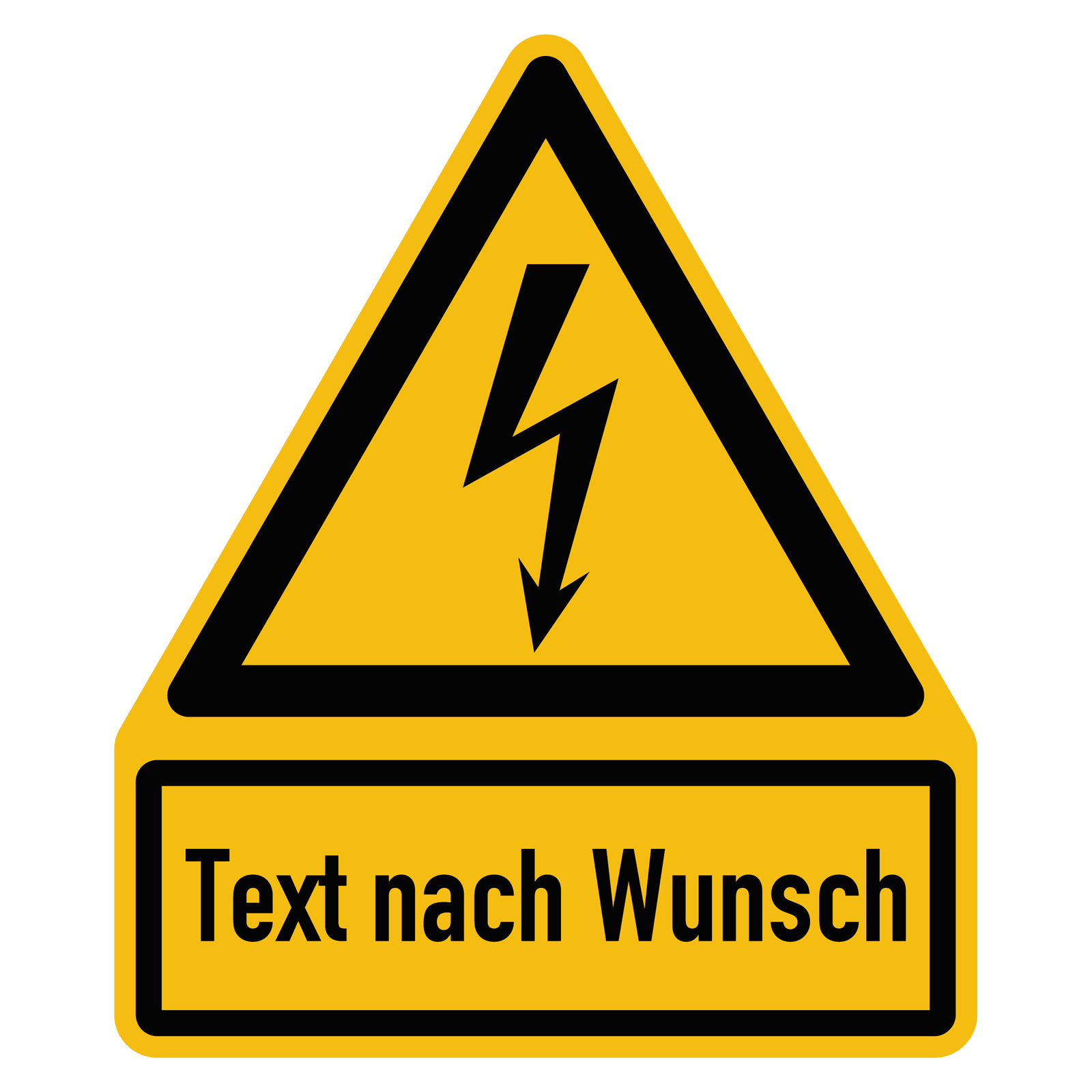 Warnschild "elektrische Spannung" mit Wunschtext Folie - Aufkleber-Shop