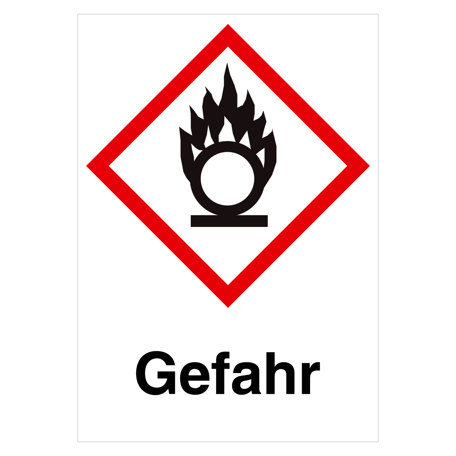 GHS-Symbol GHS03 Flamme über einem Kreis - Gefahr 74 x 105 mm 100er ...