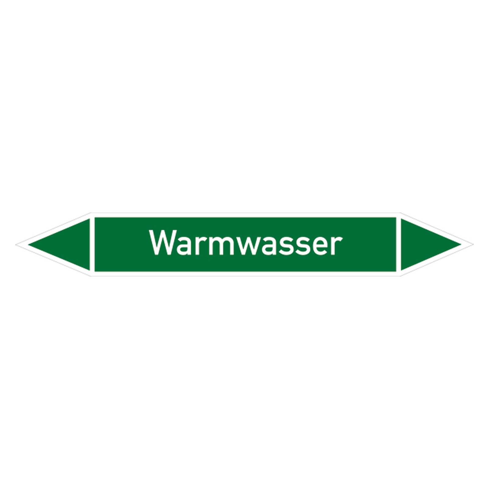 Rohrleitungskennzeichen Warmwasser - Aufkleber-Shop