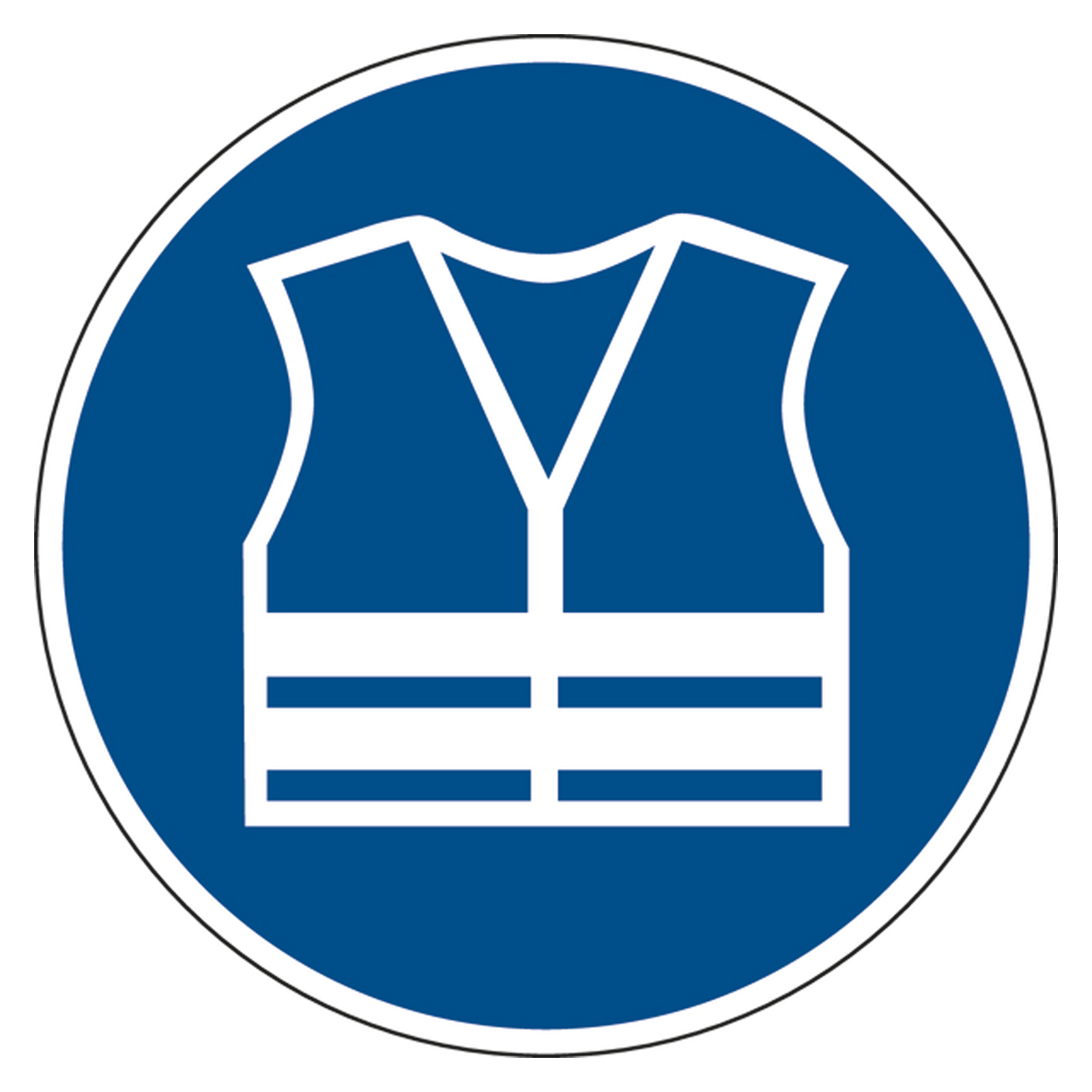 "Warnweste benutzen" DIN EN ISO 7010 - Aufkleber-Shop