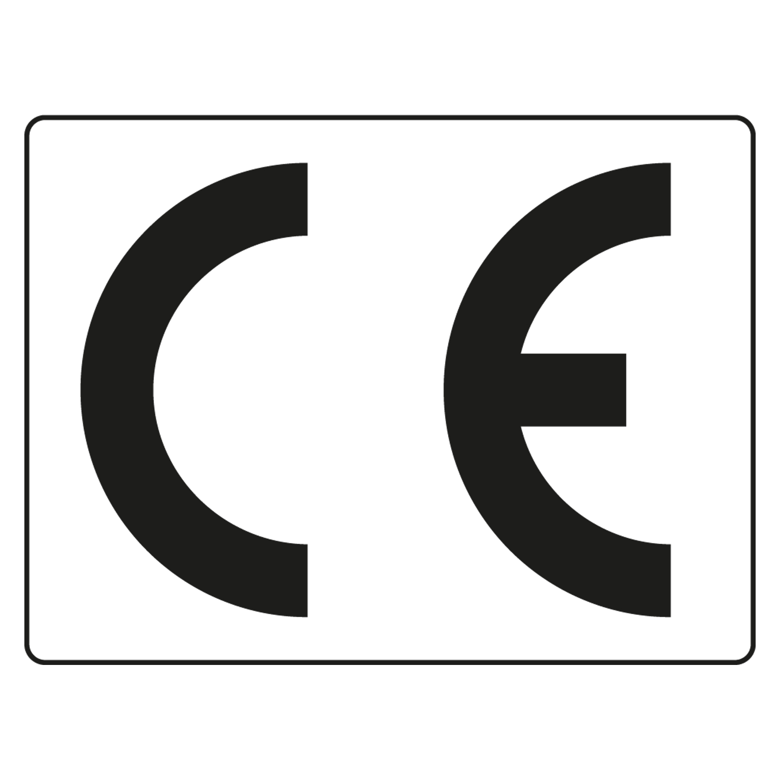 CE-Kennzeichen transparent/schwarz - 40 x 30 mm - Aufkleber-Shop