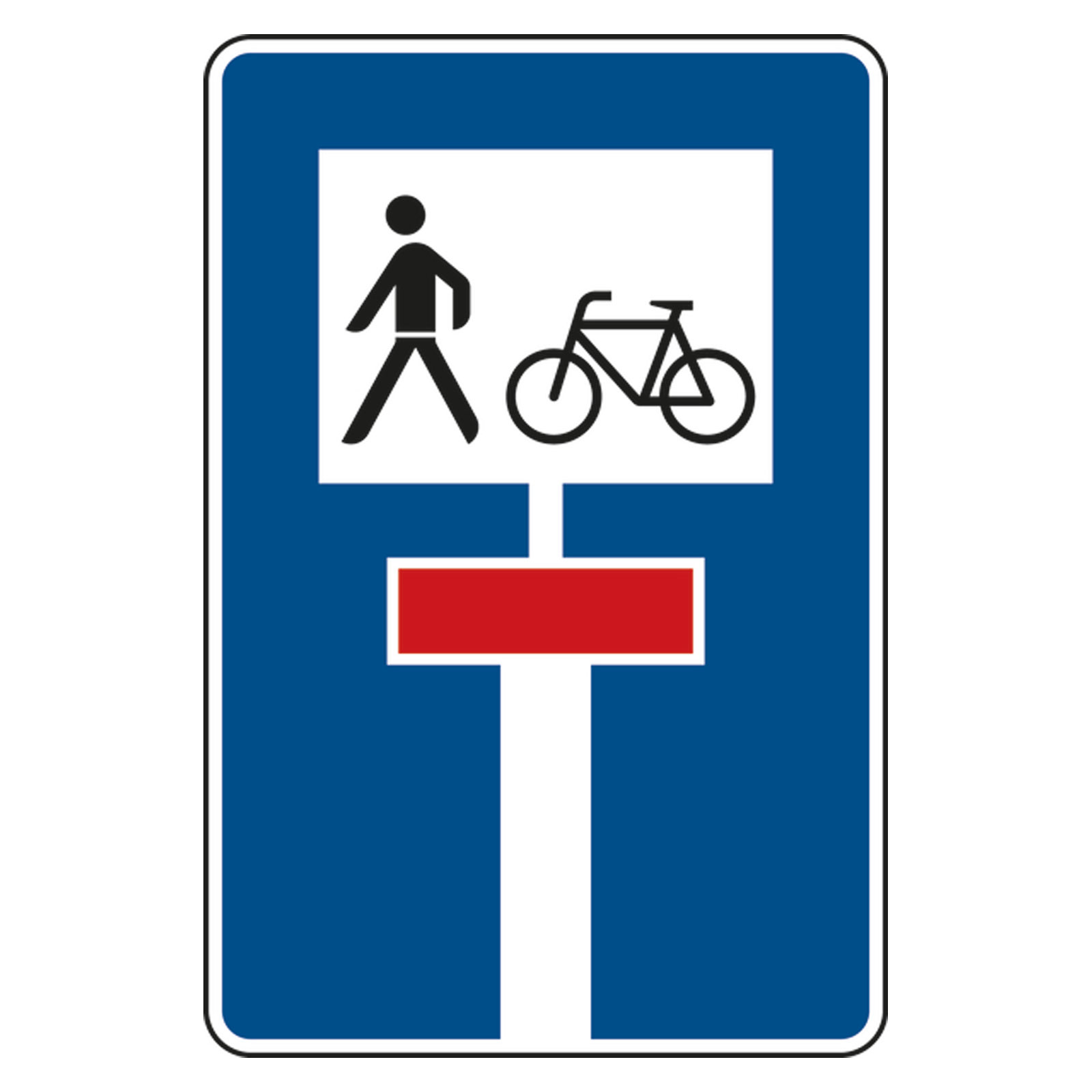 Verkehrsschild "Sackgasse - für Radverkehr und Fußgänger frei" VZ 357 ...