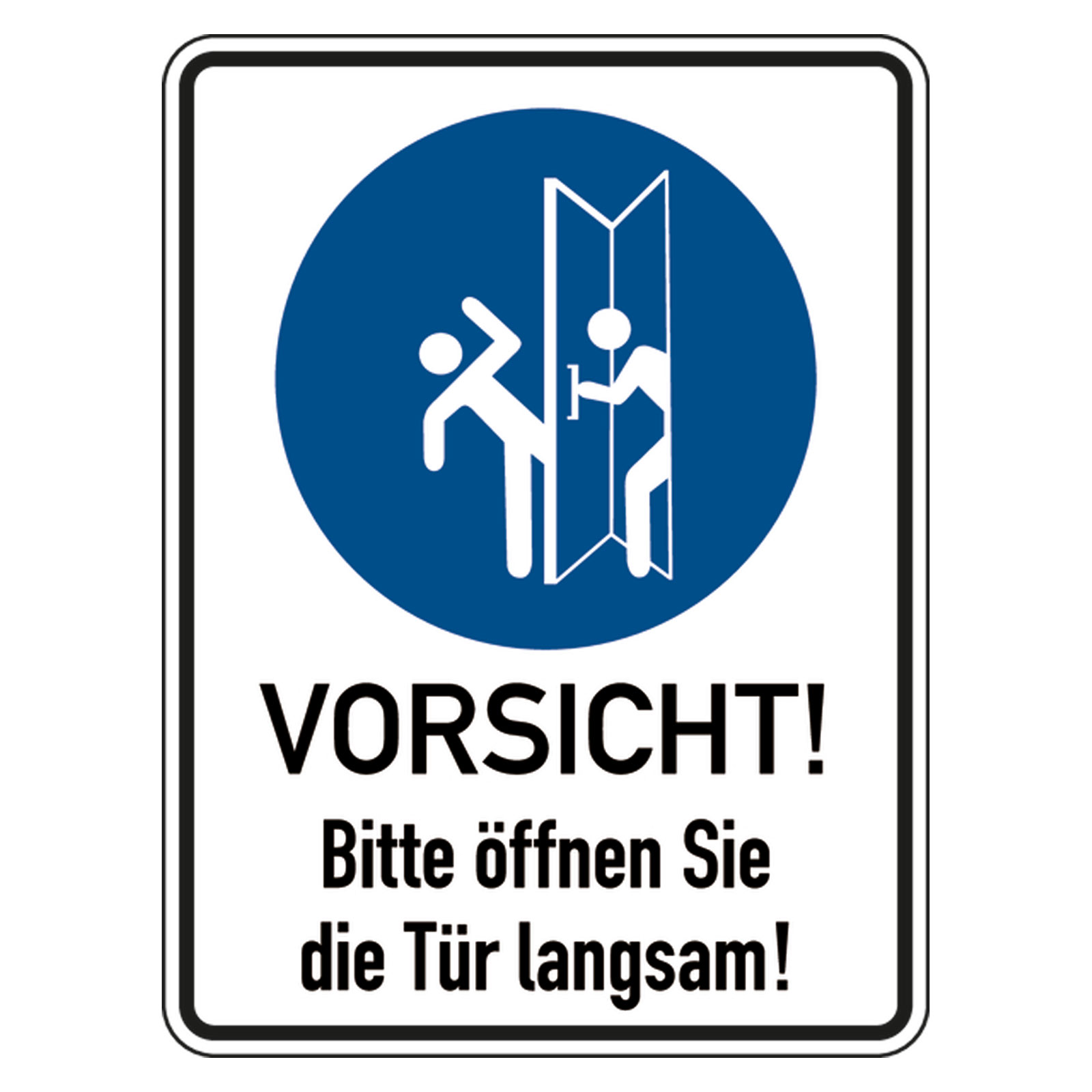 Türschild "Vorsicht! Bitte öffnen Sie die Tür langsam!" | aufkleber.org ...