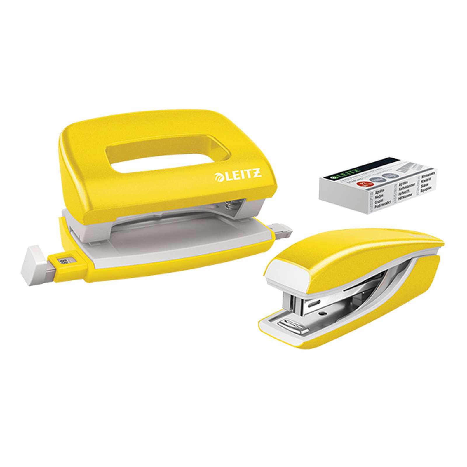 Leitz 5561 Set Mini Locher Heftgerät NeXXt WOW - gelb metallic ...