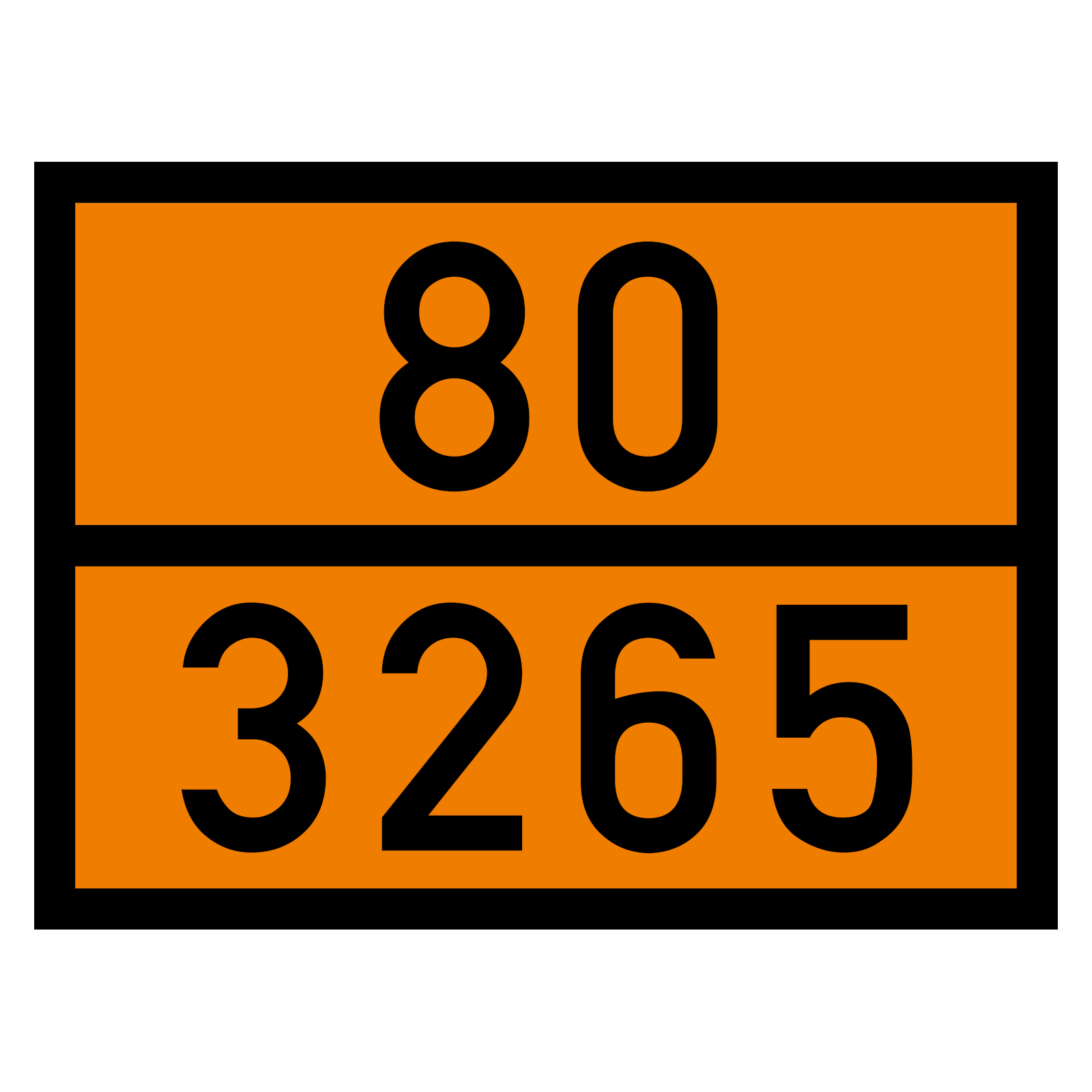 Warntafel 80 3265 | Gefahrgut Warntafel - Aufkleber-Shop