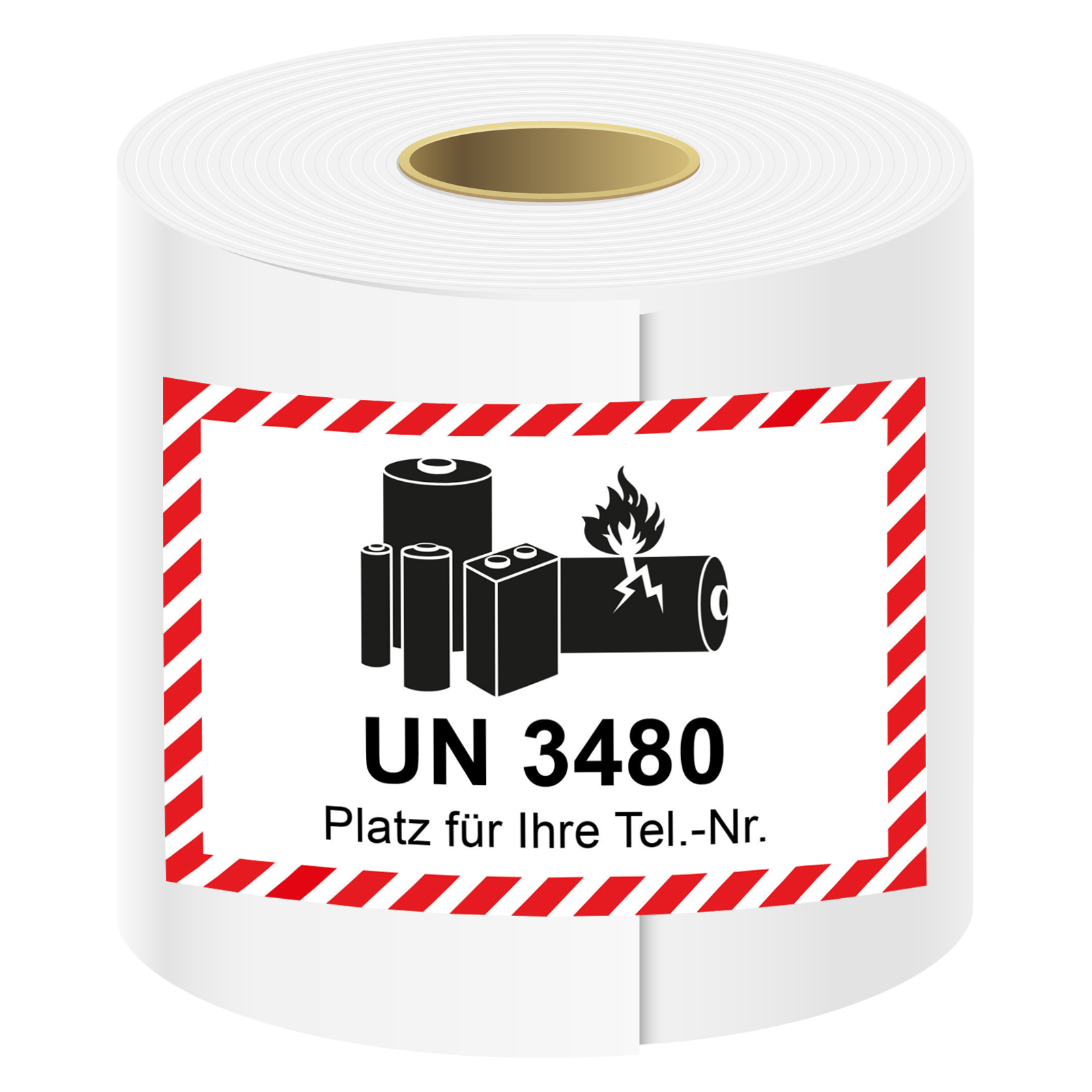 Aufkleber Lithium Batterie UN3480 Folie 100x70 - Aufkleber-Shop