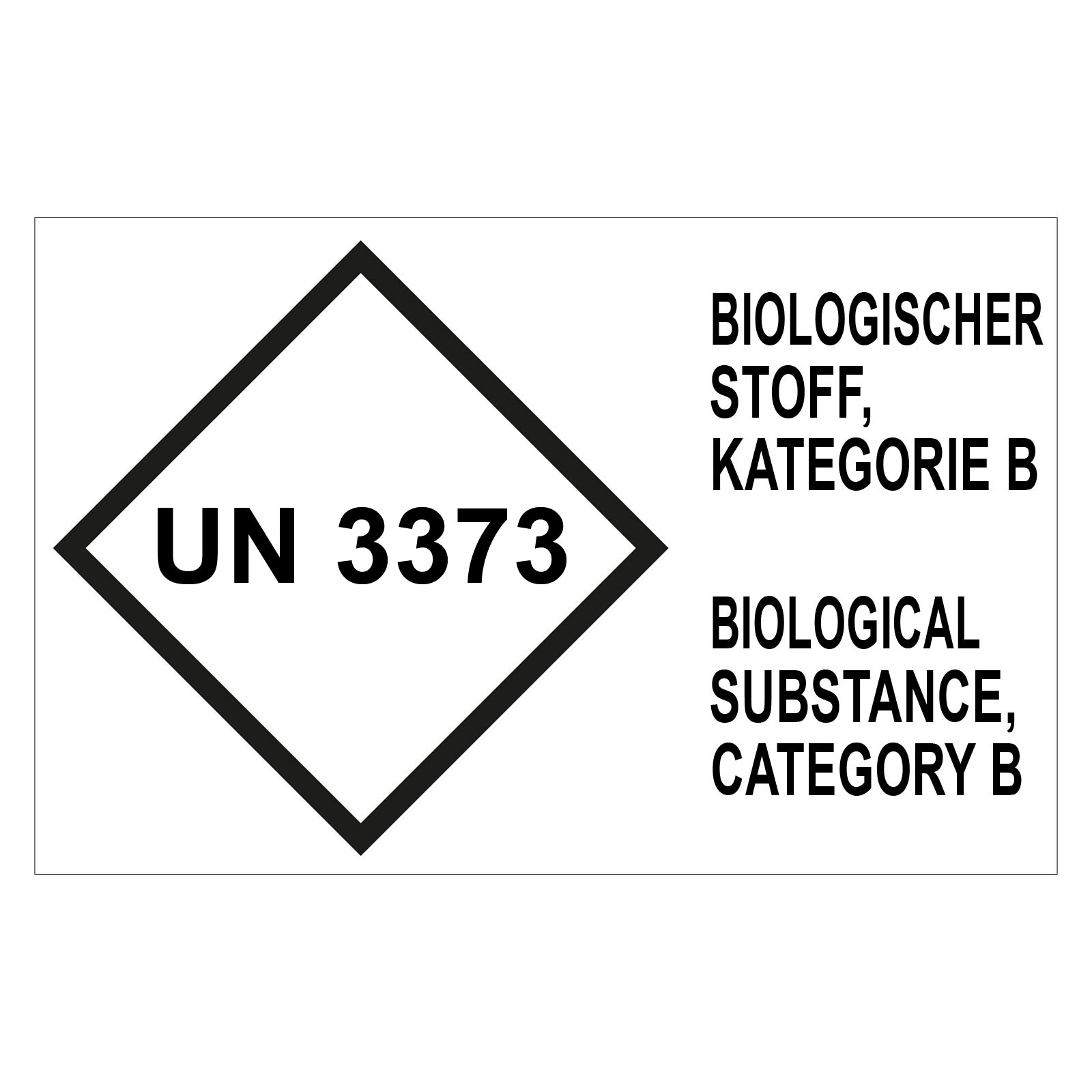 BIOLOGISCHE STOFFE KATEGORIE B UN 3373 - Aufkleber-Shop