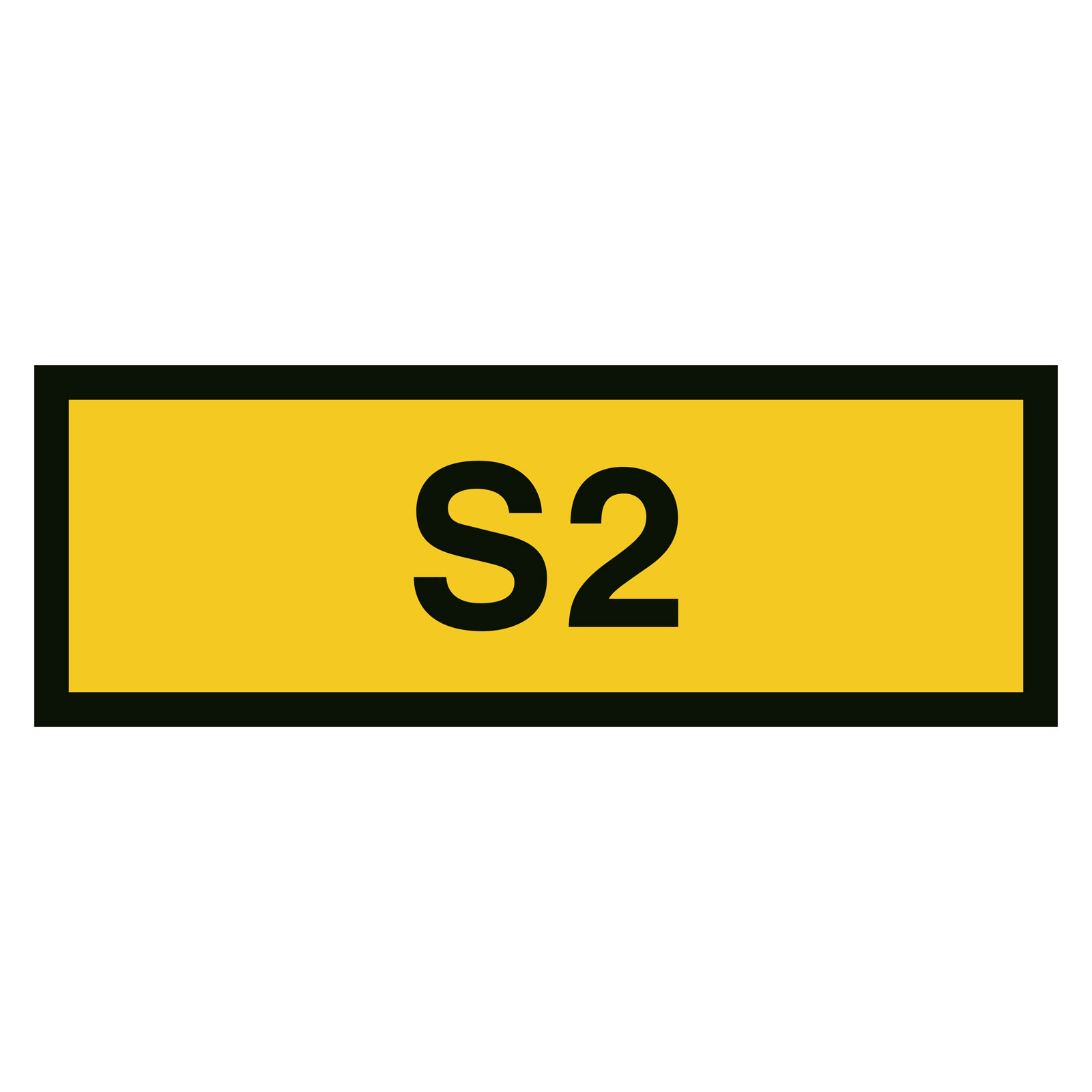 Warnschild Laboreinstufung Sicherheitsstufe "S2", Folie - Aufkleber-Shop