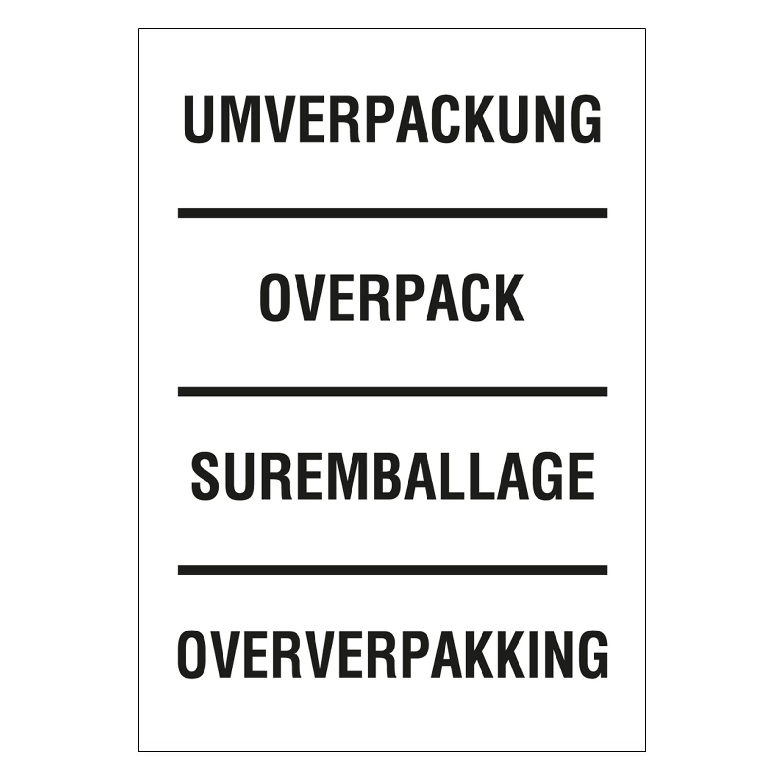 Aufkleber Umverpackung | Papier Weiß | 74 x 105 mm - Aufkleber-Shop