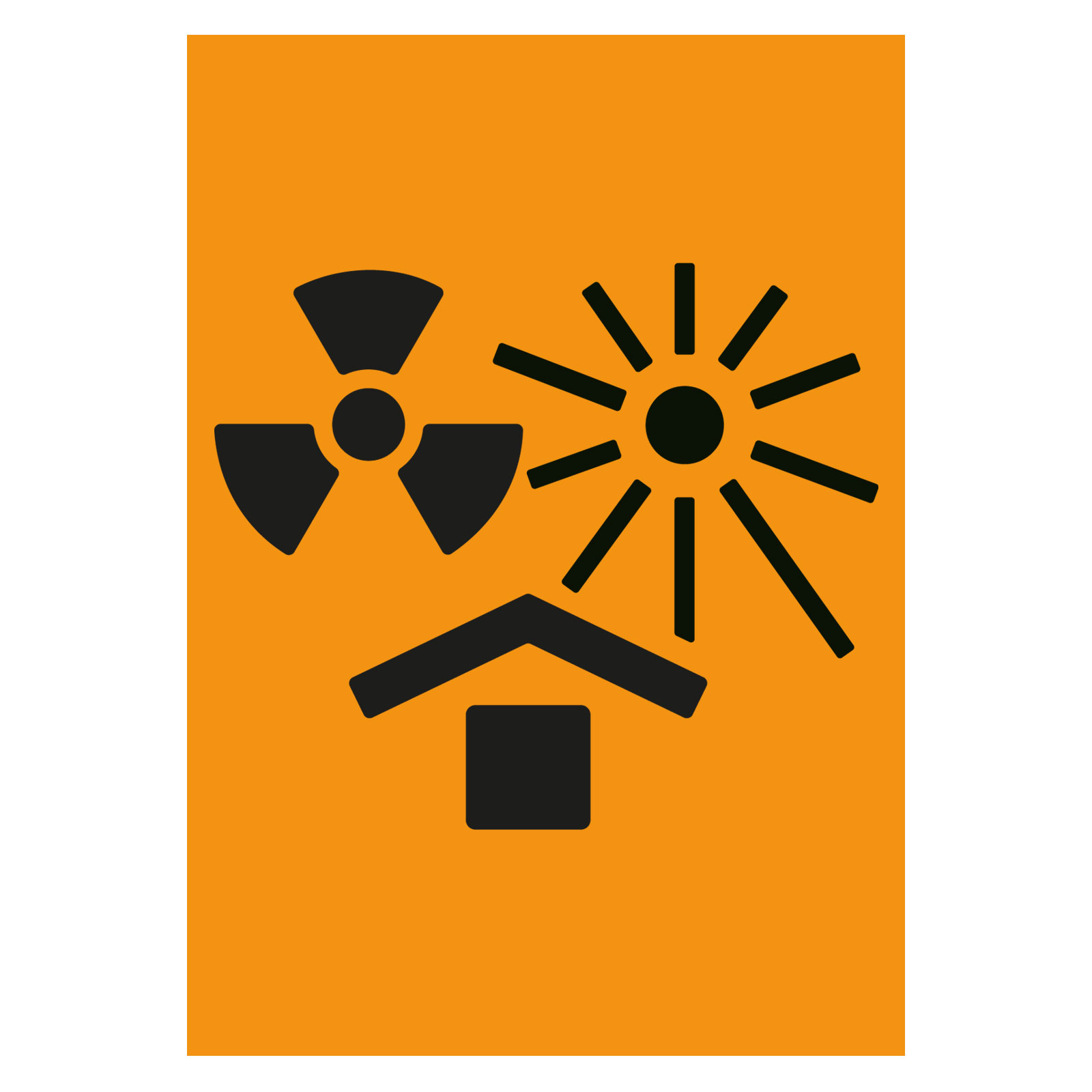 Hitze radioaktive Strahlen | Orange - Aufkleber-Shop