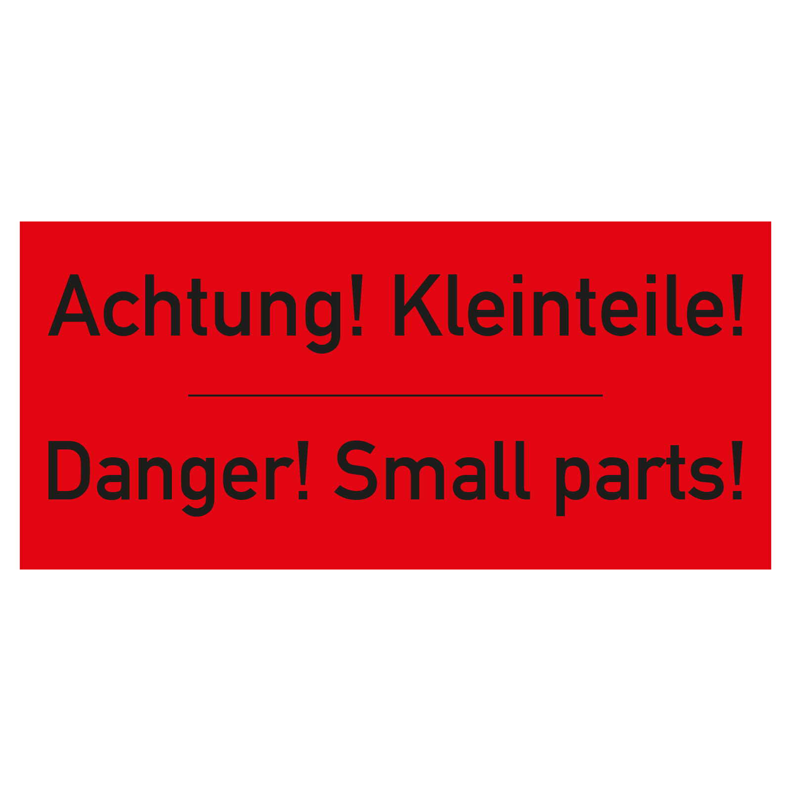 Aufkleber Achtung Kleinteile | 136 x 63 mm - Aufkleber-Shop