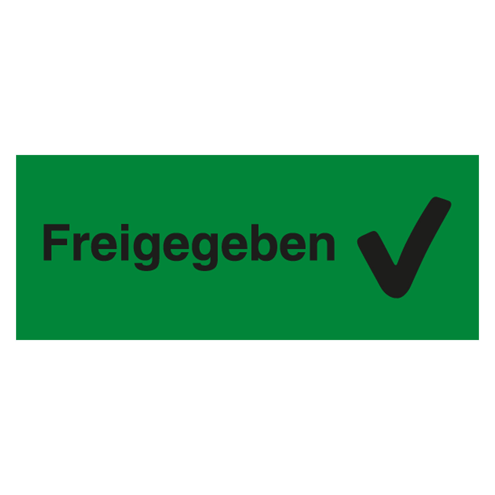 Aufkleber Freigegeben mit Piktogramm| Grün | 50 x 20 mm - Aufkleber-Shop
